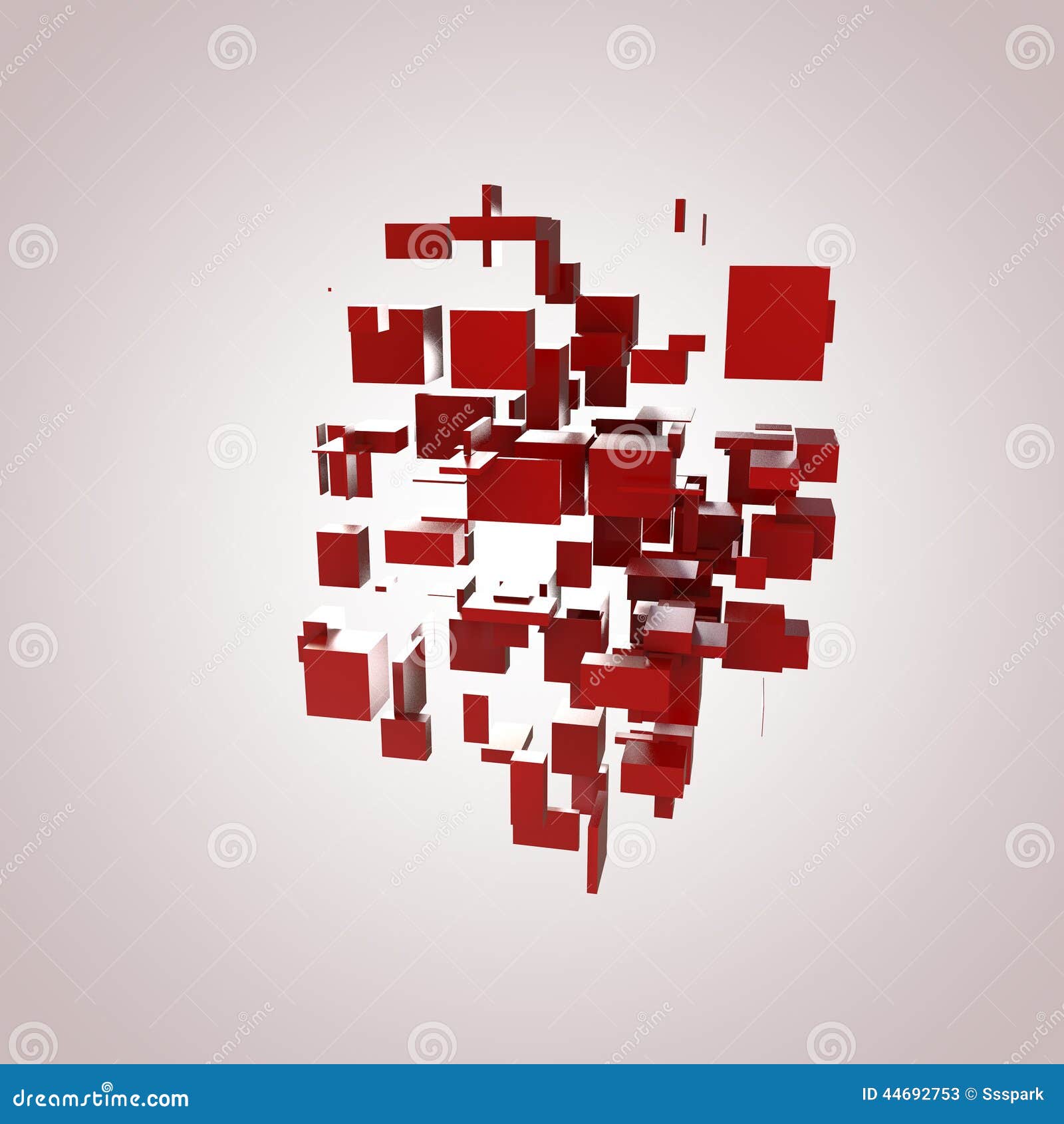 Blocs du rouge 3D illustration stock. Illustration du effet - 44692753