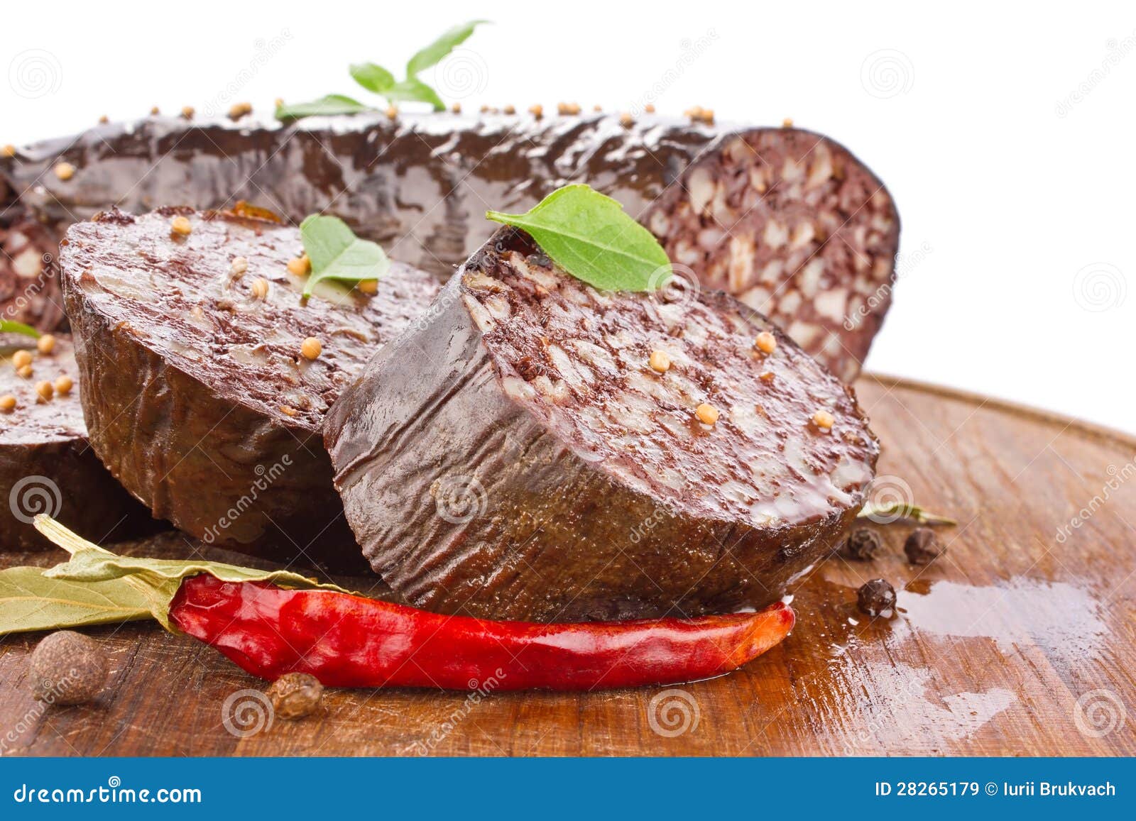 Bloedworst met kruid stock afbeelding. Image of verbranding - 28265179