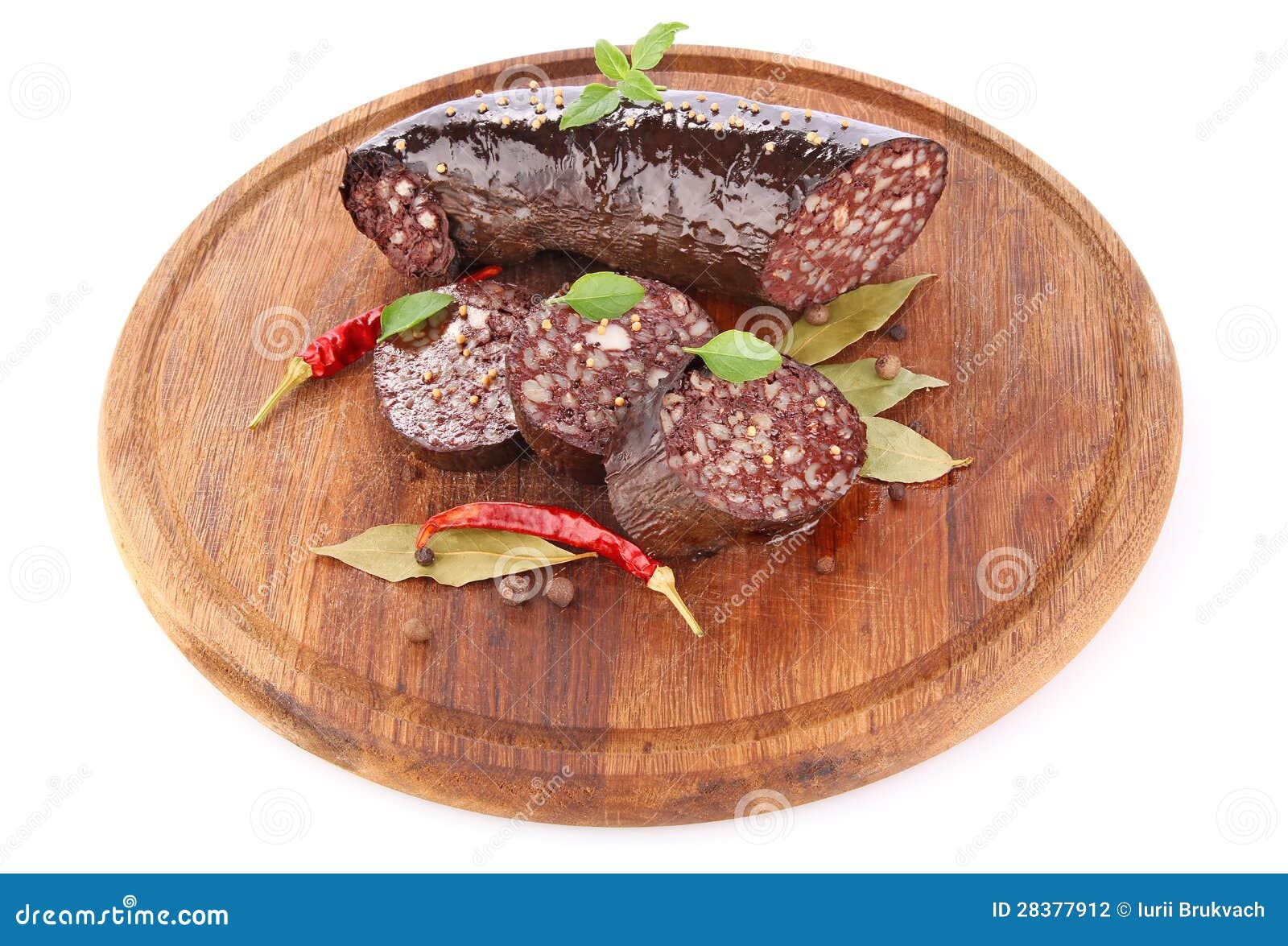 Bloedworst met kruid stock foto. Image of chili, specerij - 28377912