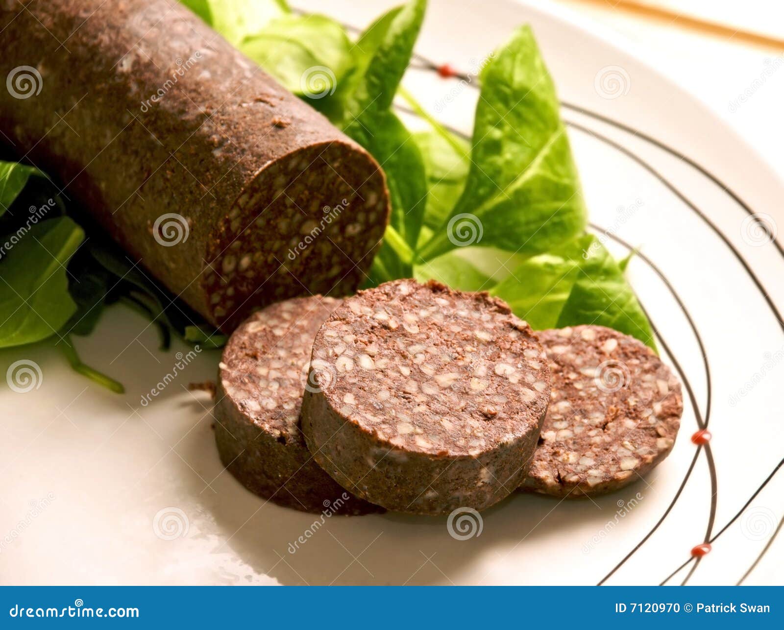 Bloedworst Ongekookt Met Blad Stock Foto - Image of toost, ontbijt: 7120970