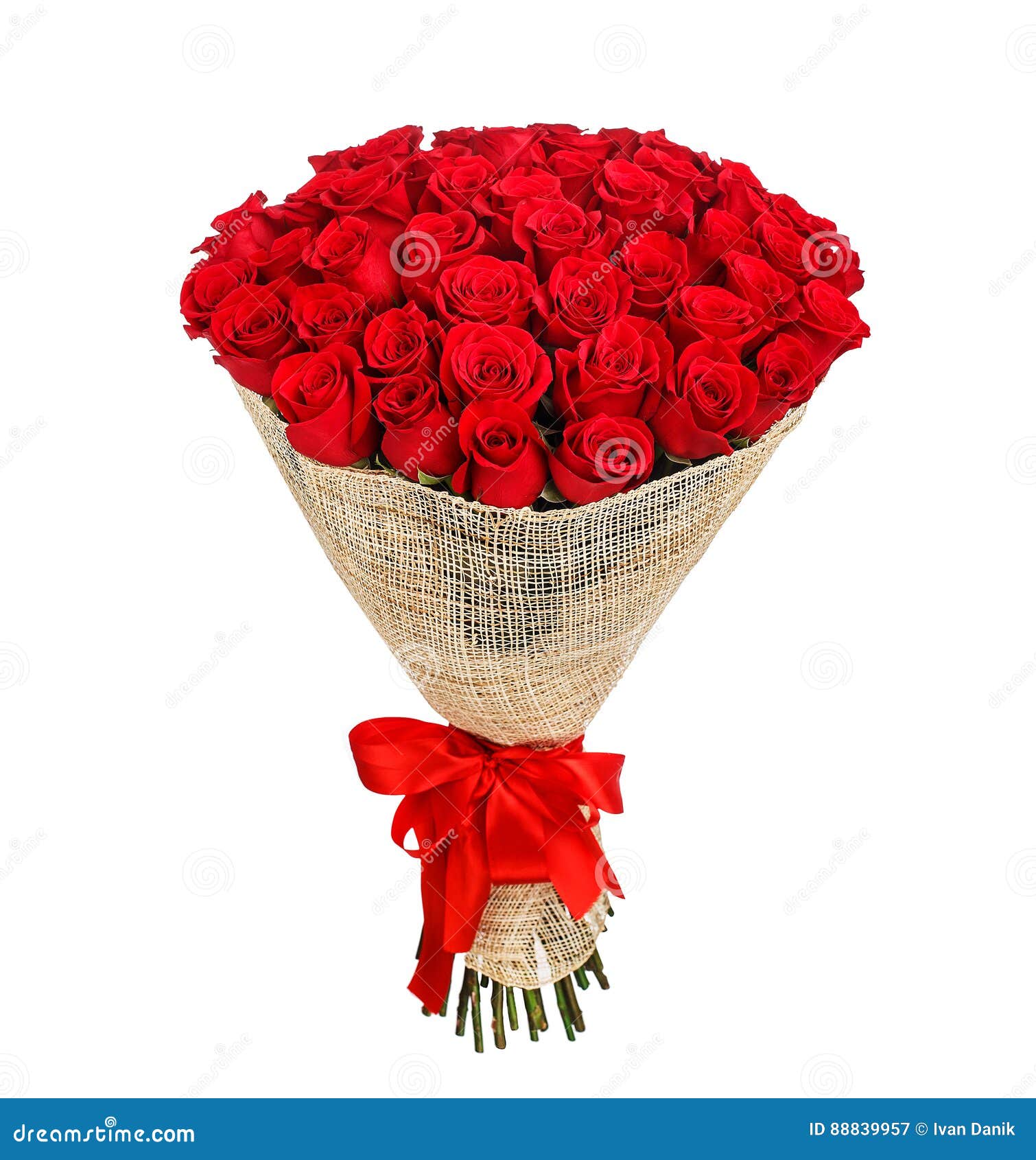 Bloemboeket Van 50 Rode Rozen Stock Afbeelding - Image of bloemen ...