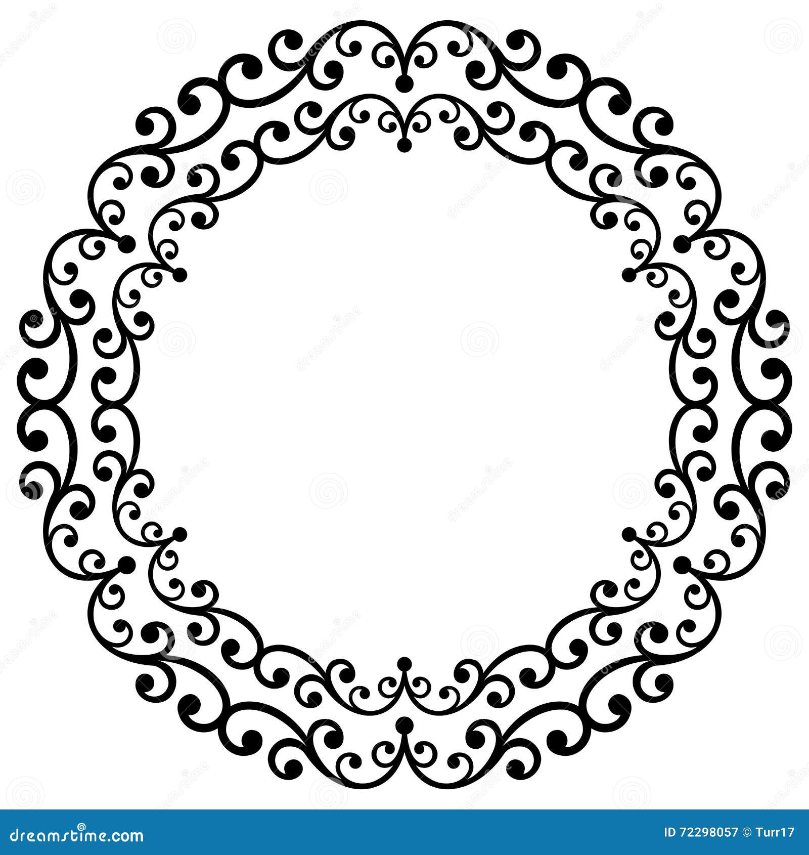 Bloemen Modern Vector Rond Kader Vector Illustratie - Illustration of ...