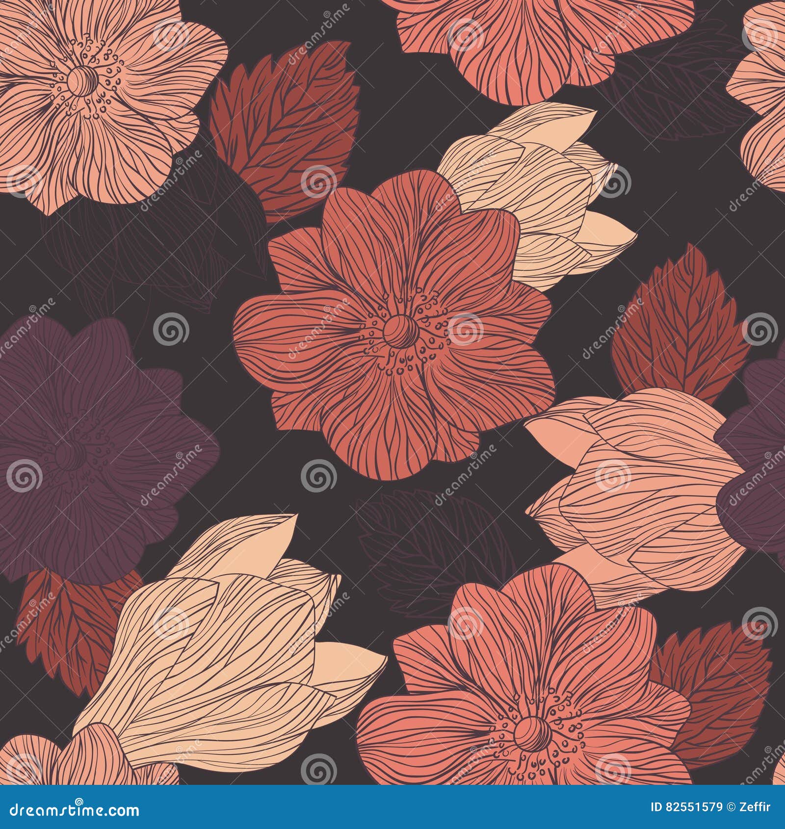 Bloemen Patroon Met Bloemen Vector Illustratie - Illustration of ...