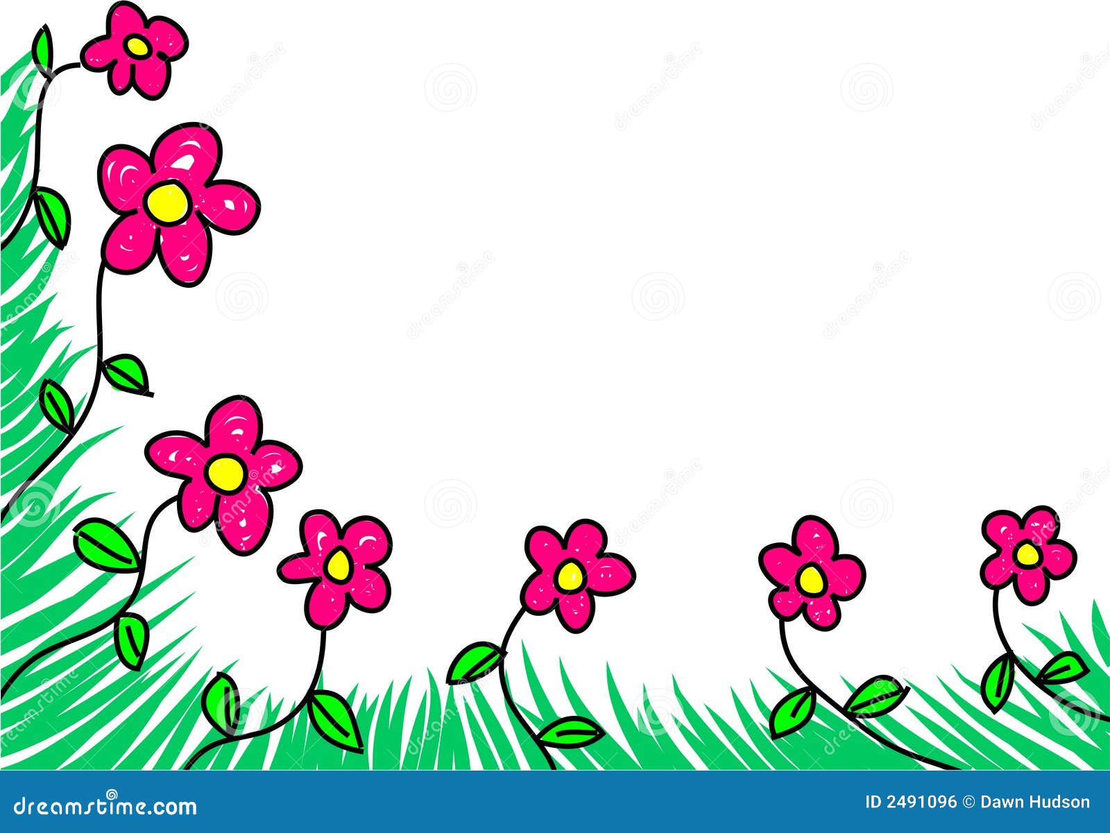 Bloemen rand vector illustratie. Illustration of artistiek - 2491096