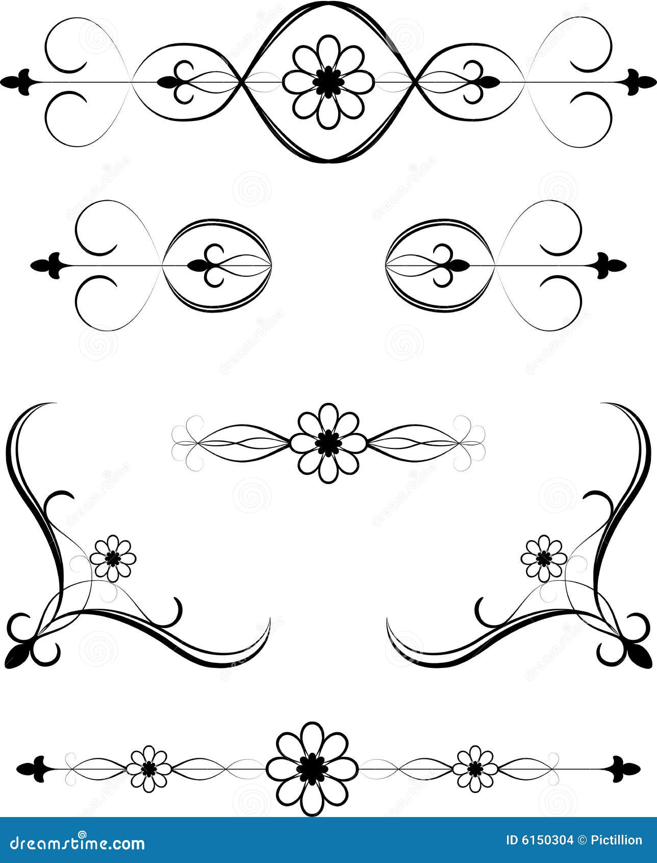 Bloemen Versiering vector illustratie. Illustration of antiquiteit ...