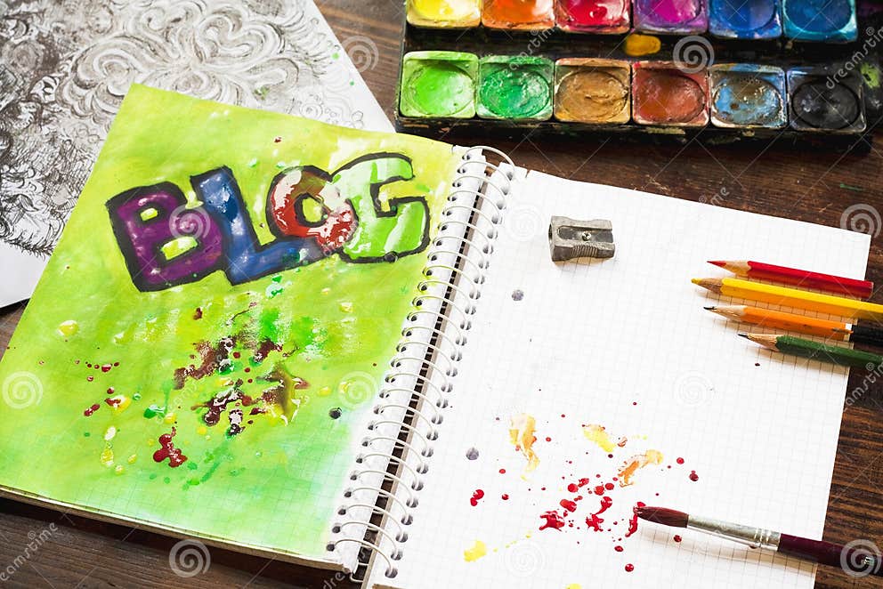 Blog stock image. Image of idea, diary, jotter, color - 26741083