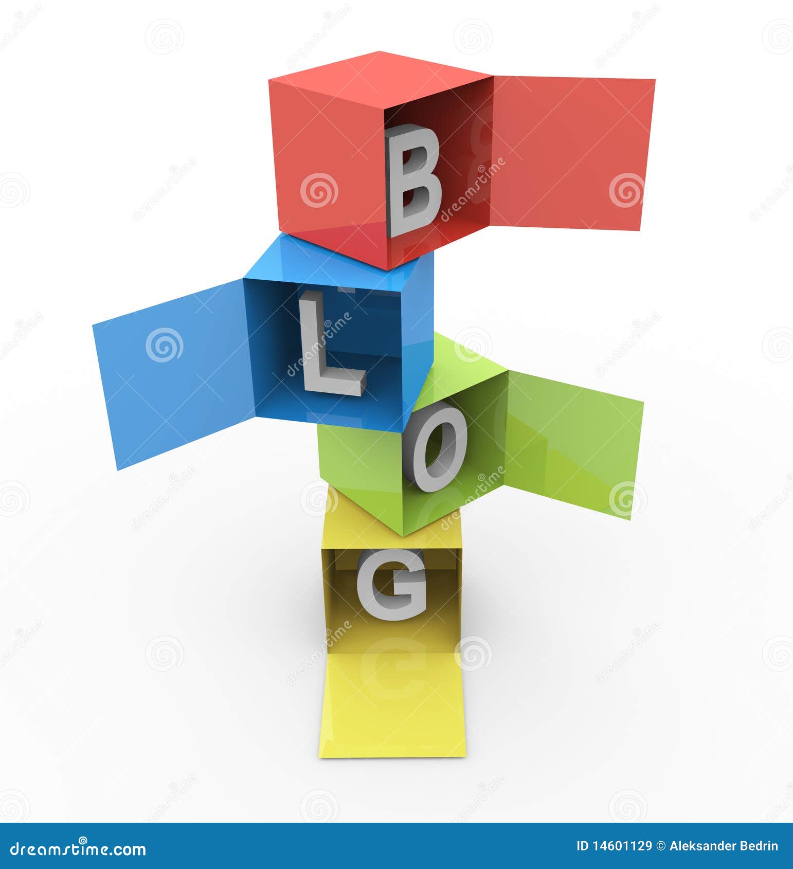 Blog 3D stock illustration. Illustration of cubes, business - 14601129