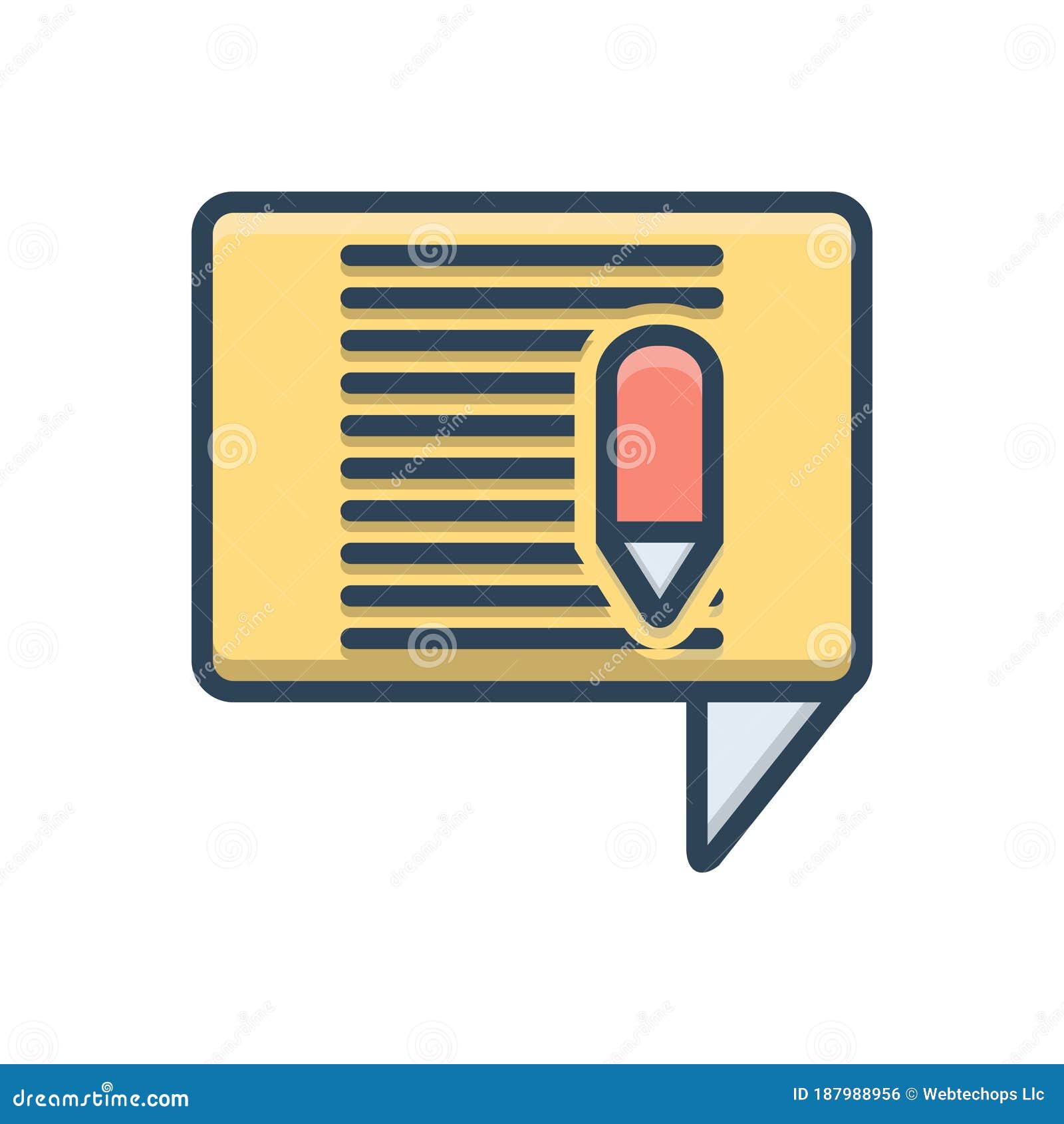 Color Illustration Icon for Blog Article, Document and Writing Stock ...