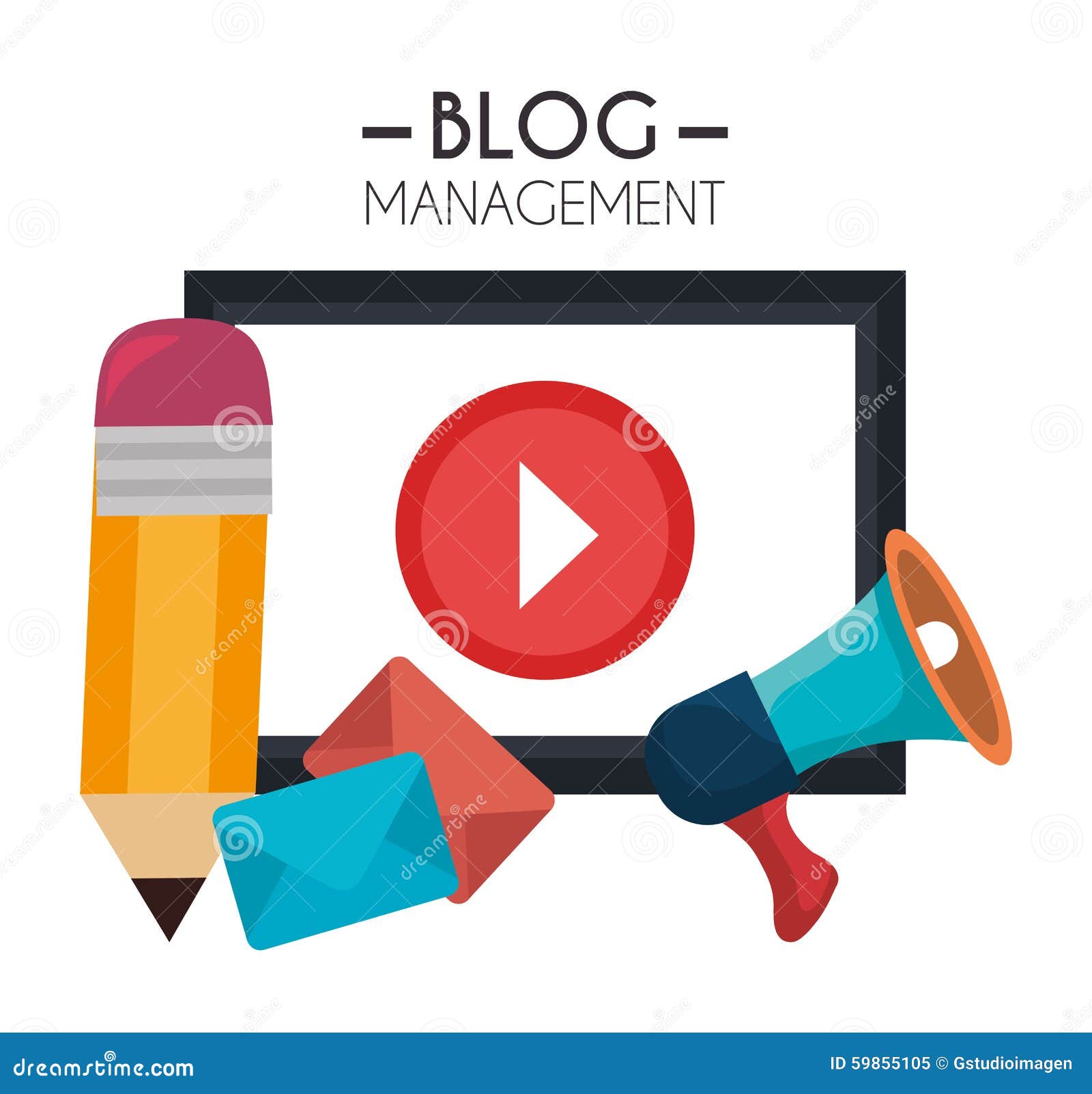 Blog and Blogger Social Media Design Stock Vector - Illustration of ...