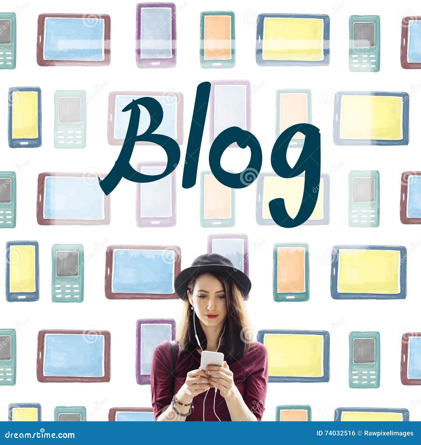 Blog Blogging Connecting Content Information Concept Stock Photo ...