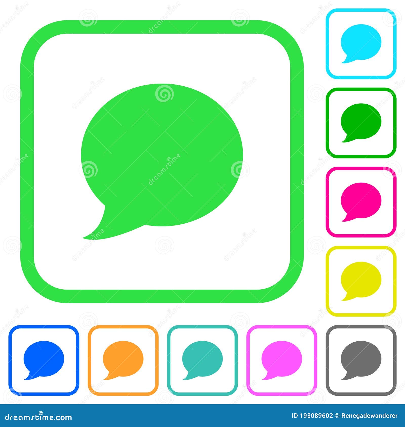 Blog Comment Bubble Vivid Colored Flat Icons Icons Stock Vector ...