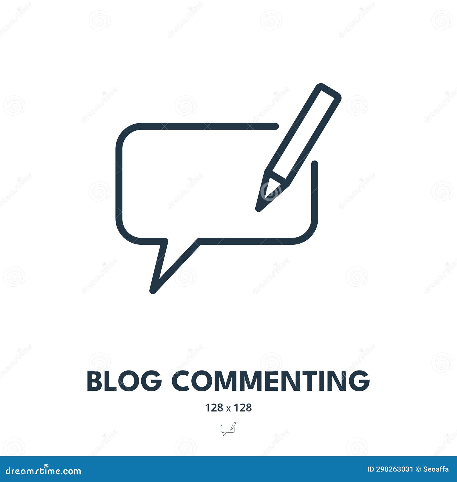 Blog Commenting Icon. Blogging, Comment, Message. Editable Stroke ...