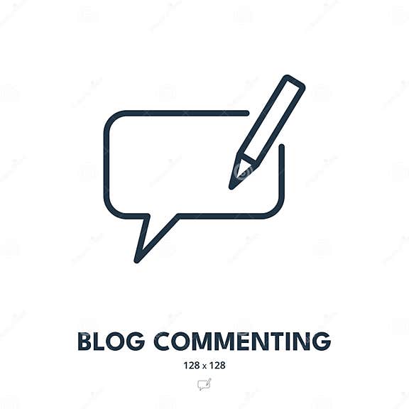 Blog Commenting Icon. Blogging, Comment, Message. Editable Stroke ...