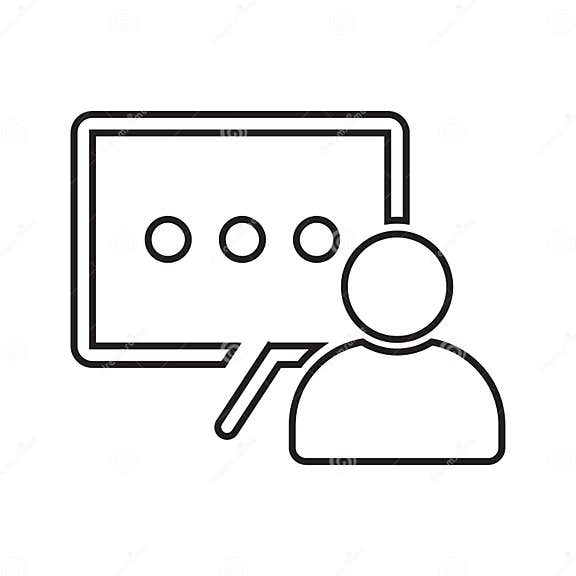 Blog Commenting Outline Icon. Line Art Vector Stock Vector ...