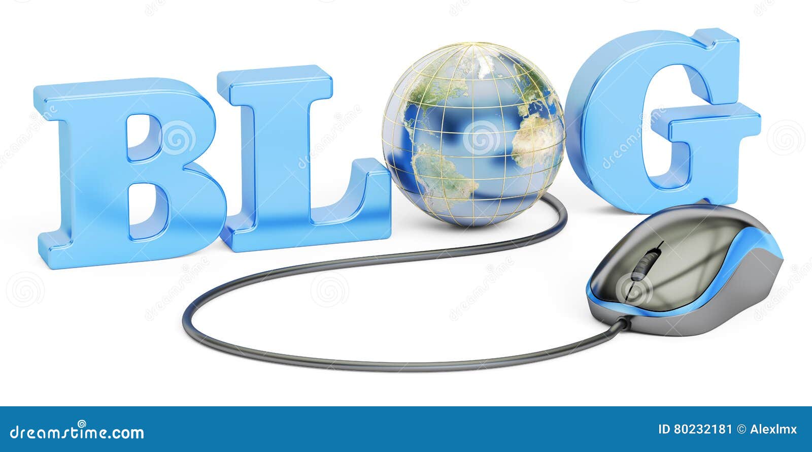 Blog Concept, 3D Rendering Isolated on White Background Stock ...