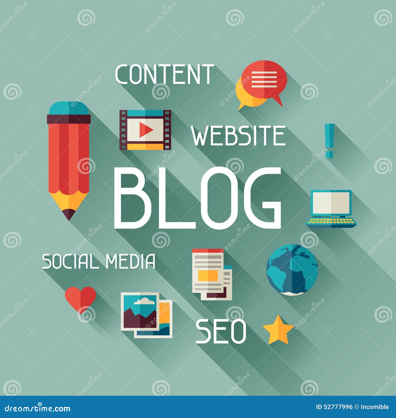 Blog Concept Illustration in Flat Design Style Stock Vector ...