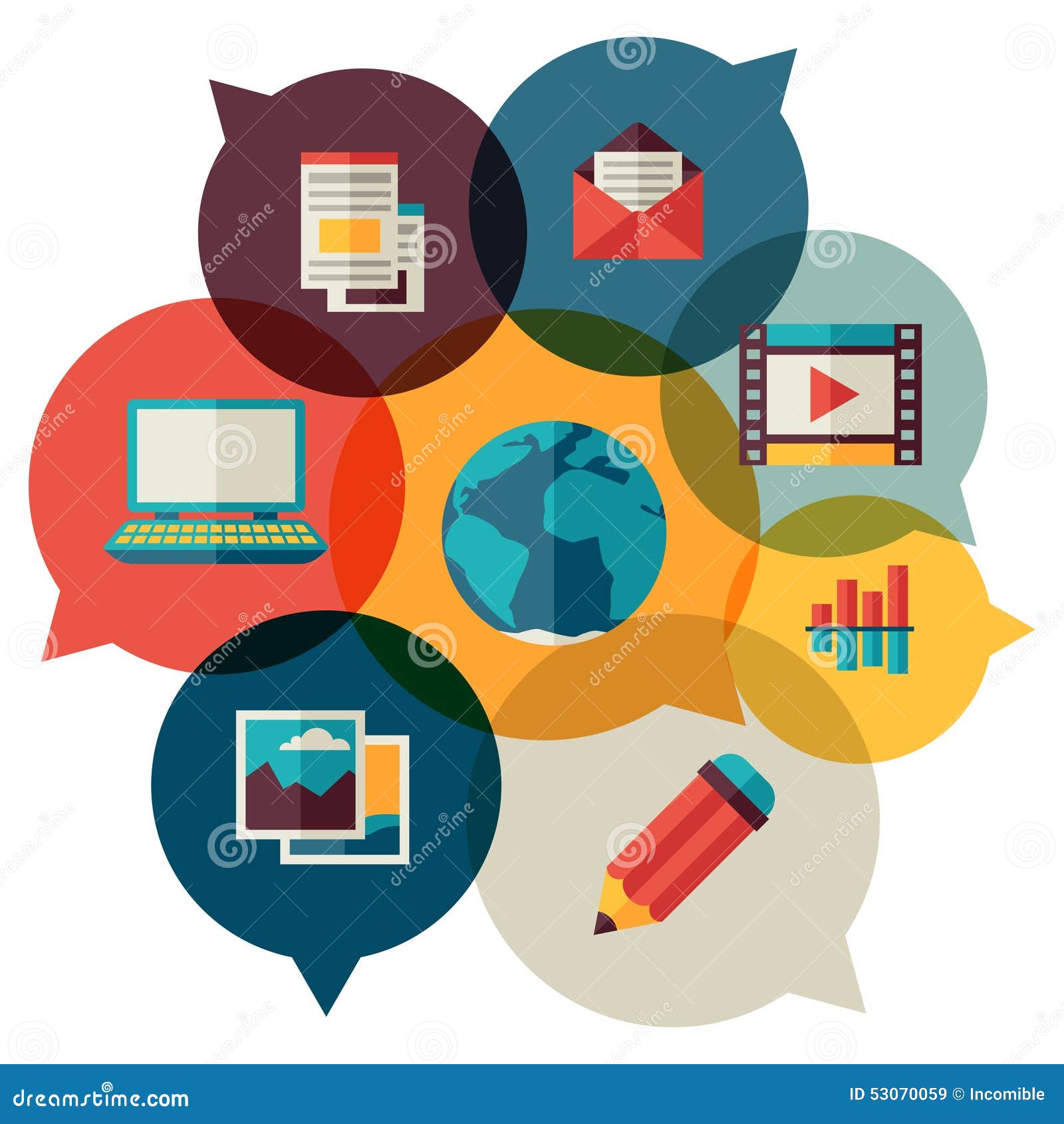 Blog Concept Illustration in Flat Design Style Stock Vector ...