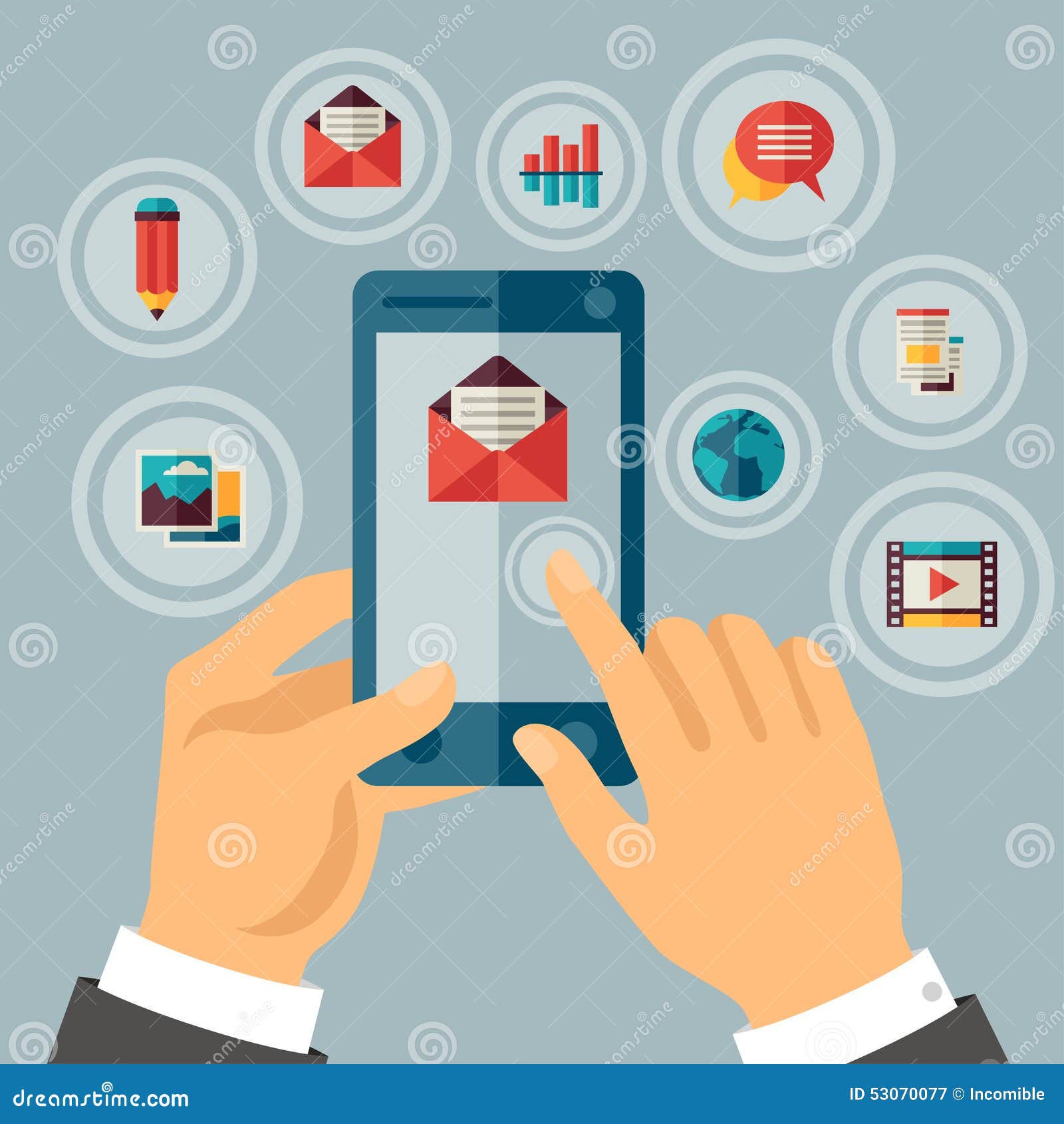 Blog Concept Illustration in Flat Design Style Stock Vector ...