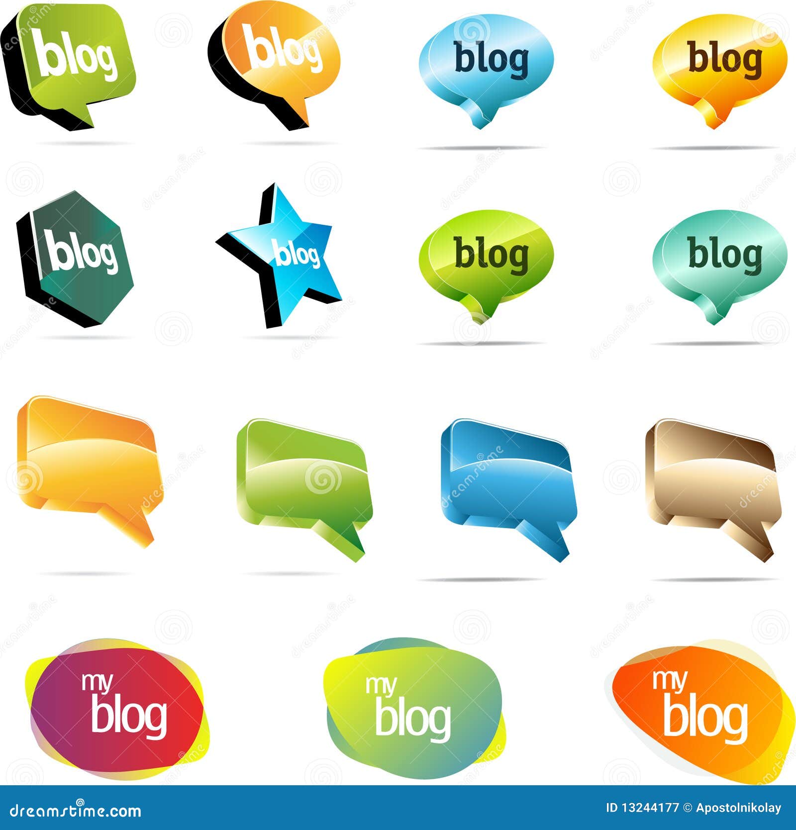 Blog design elements stock vector. Illustration of isolated - 13244177