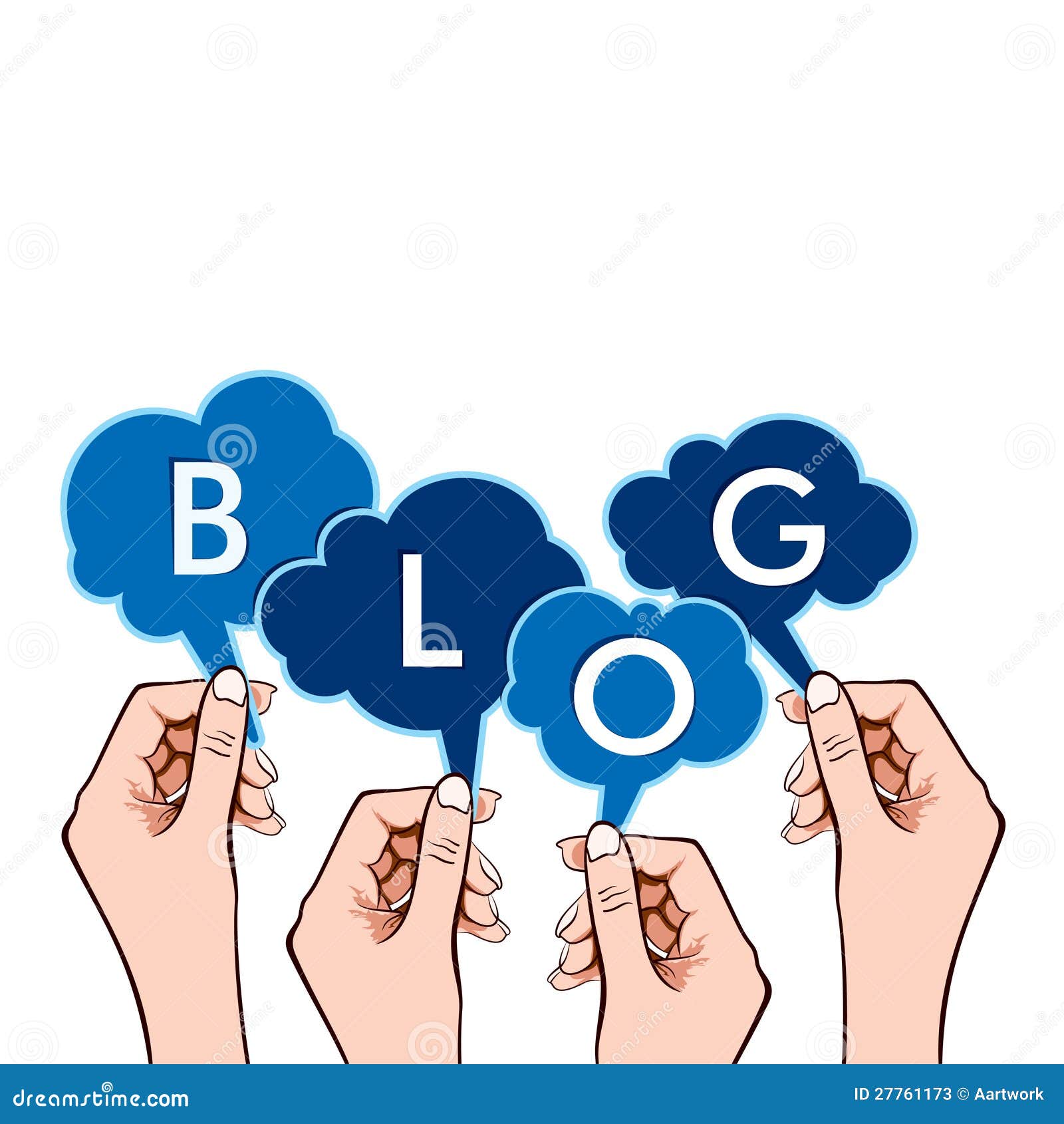 Blog with hand stock vector. Illustration of sign, alphabet - 27761173