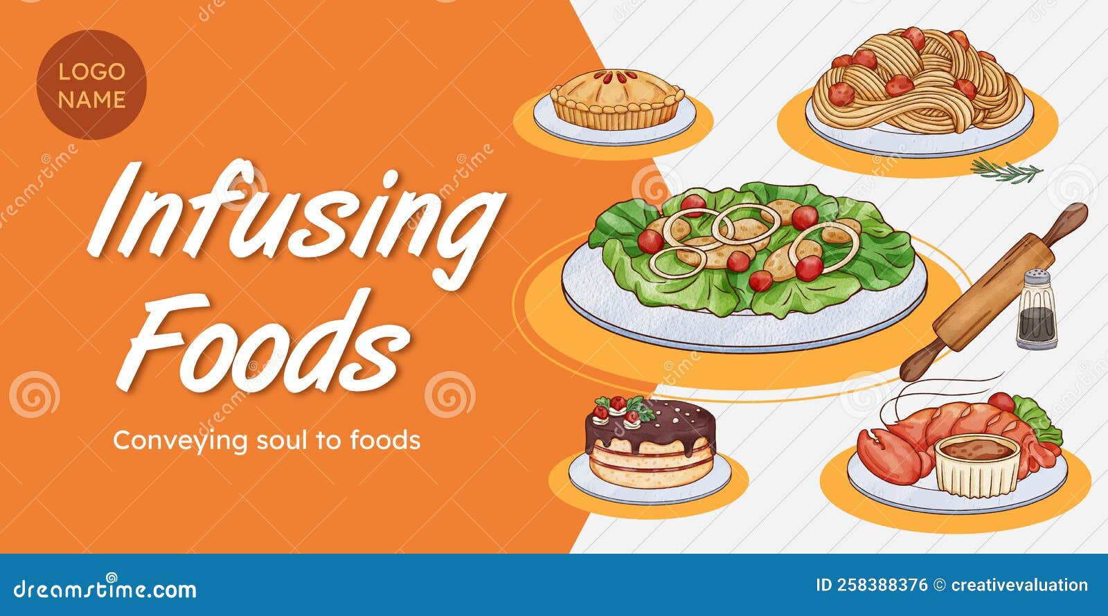 Blog Header Template with Chef Day Concept,watercolor Style Stock ...