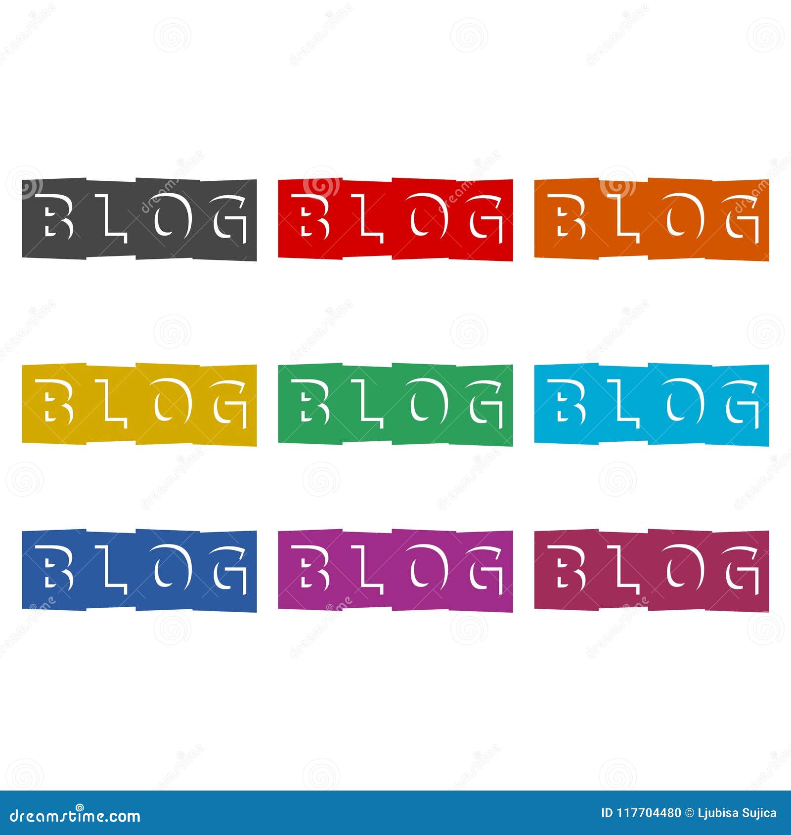 Blog icon, color icons set stock vector. Illustration of dialog - 117704480