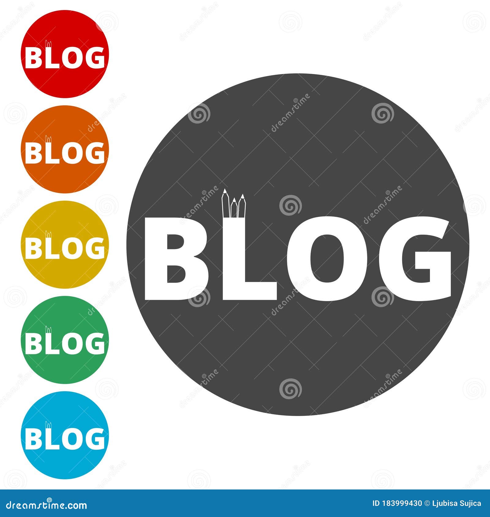 Blog icon set stock vector. Illustration of dialog, blog - 183999430