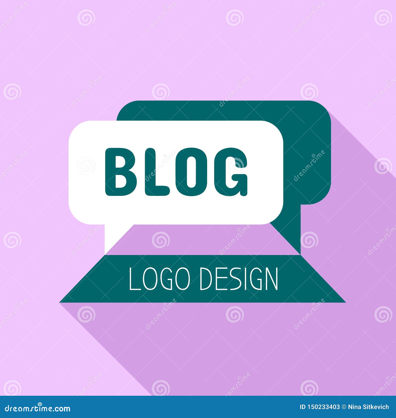 Blog logo, flat style stock vector. Illustration of communication ...