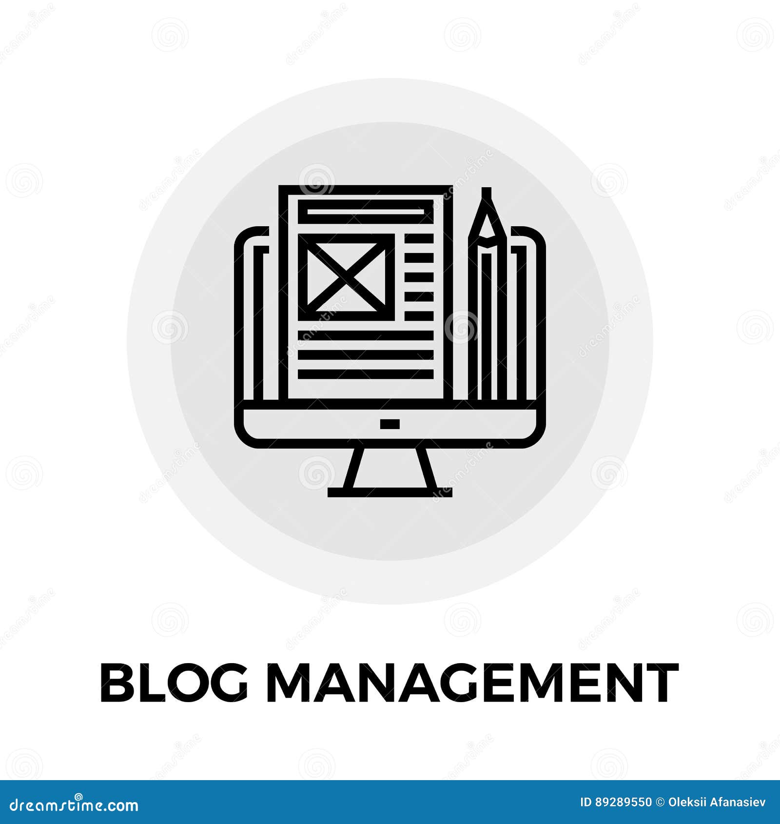 Blog Management Icon stock vector. Illustration of icon - 89289550