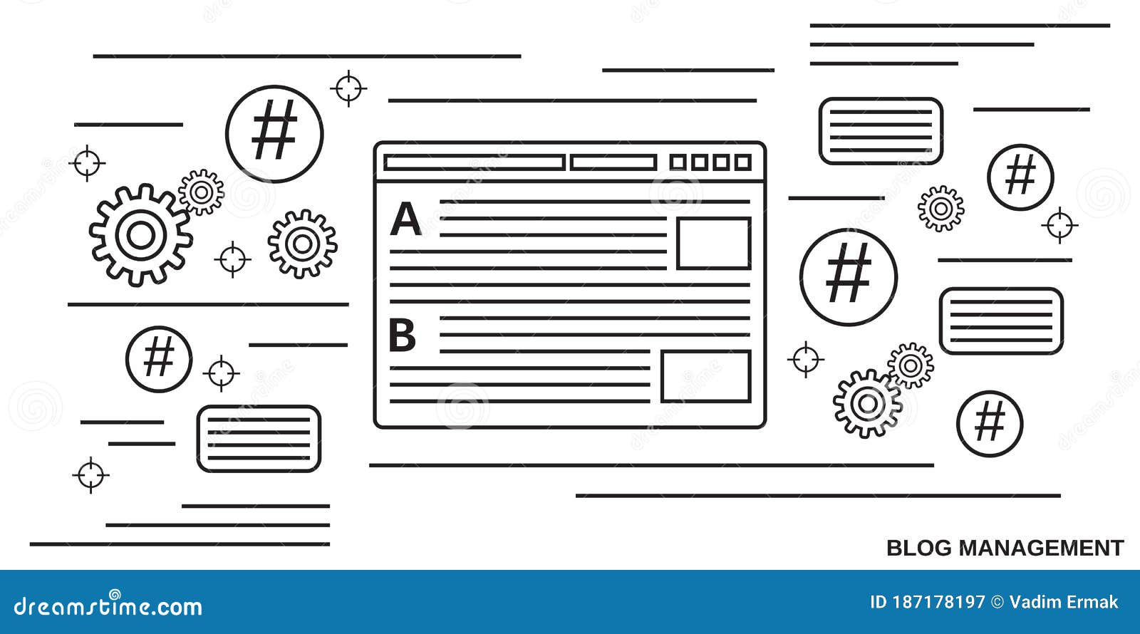 Blog Management, Internet Blogging Vector Concept Stock Vector ...