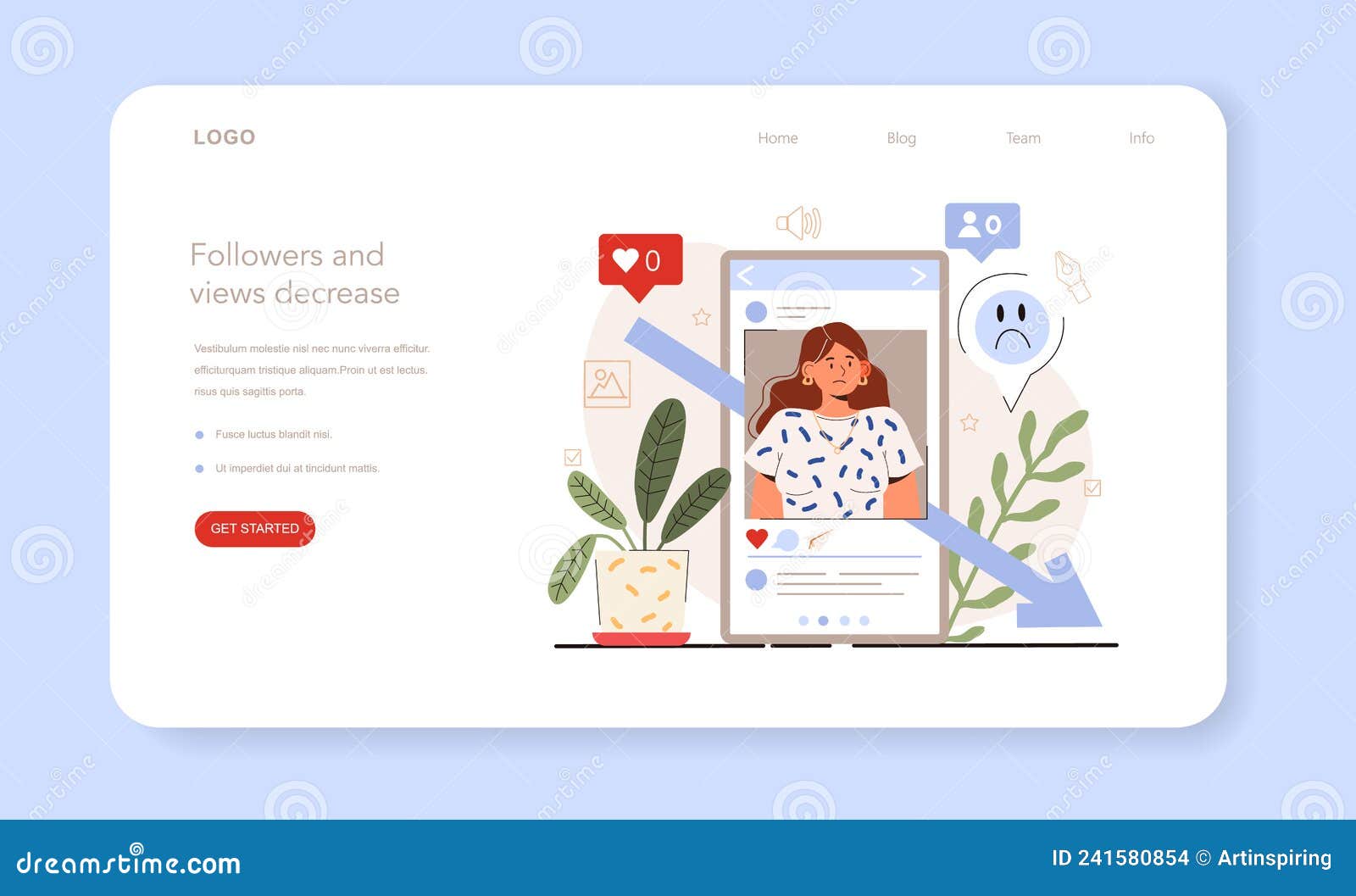 Blog Promotion Mistake. Followers and Views Decrease Stock Vector - Illustration of digital ...