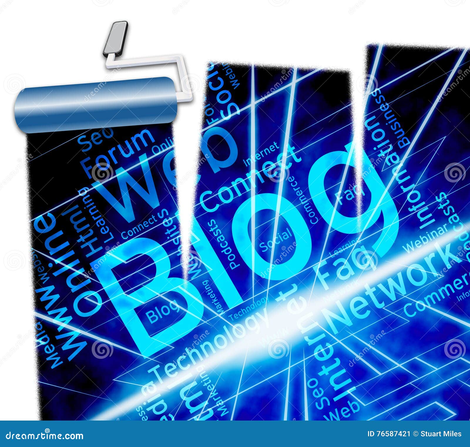 Blog Site Represents Www Weblog and Searching Stock Illustration ...