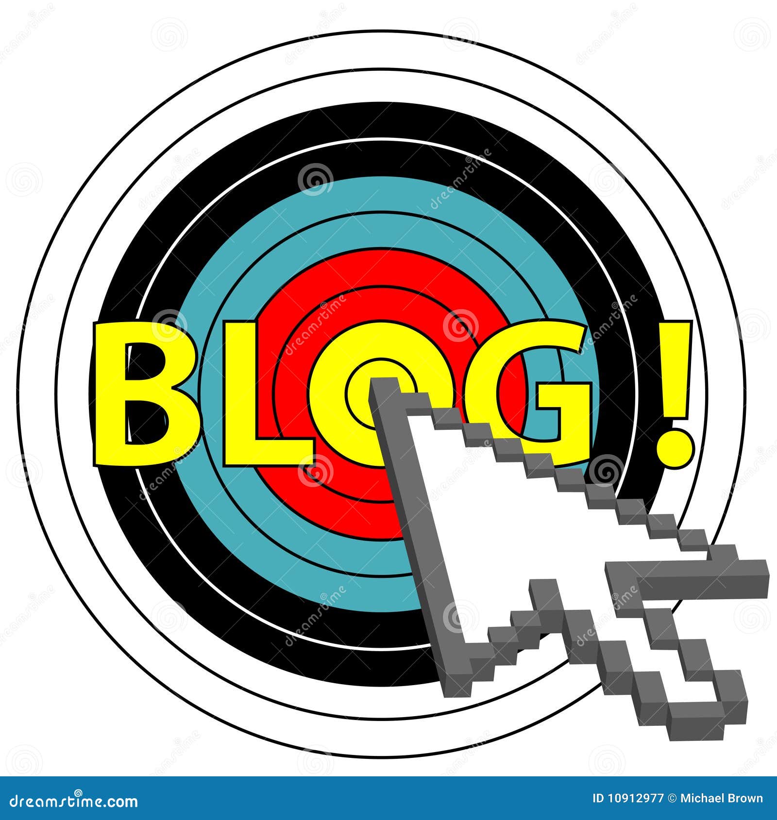 Blog on Target Click with Arrow Cursor Icon Stock Vector - Illustration ...