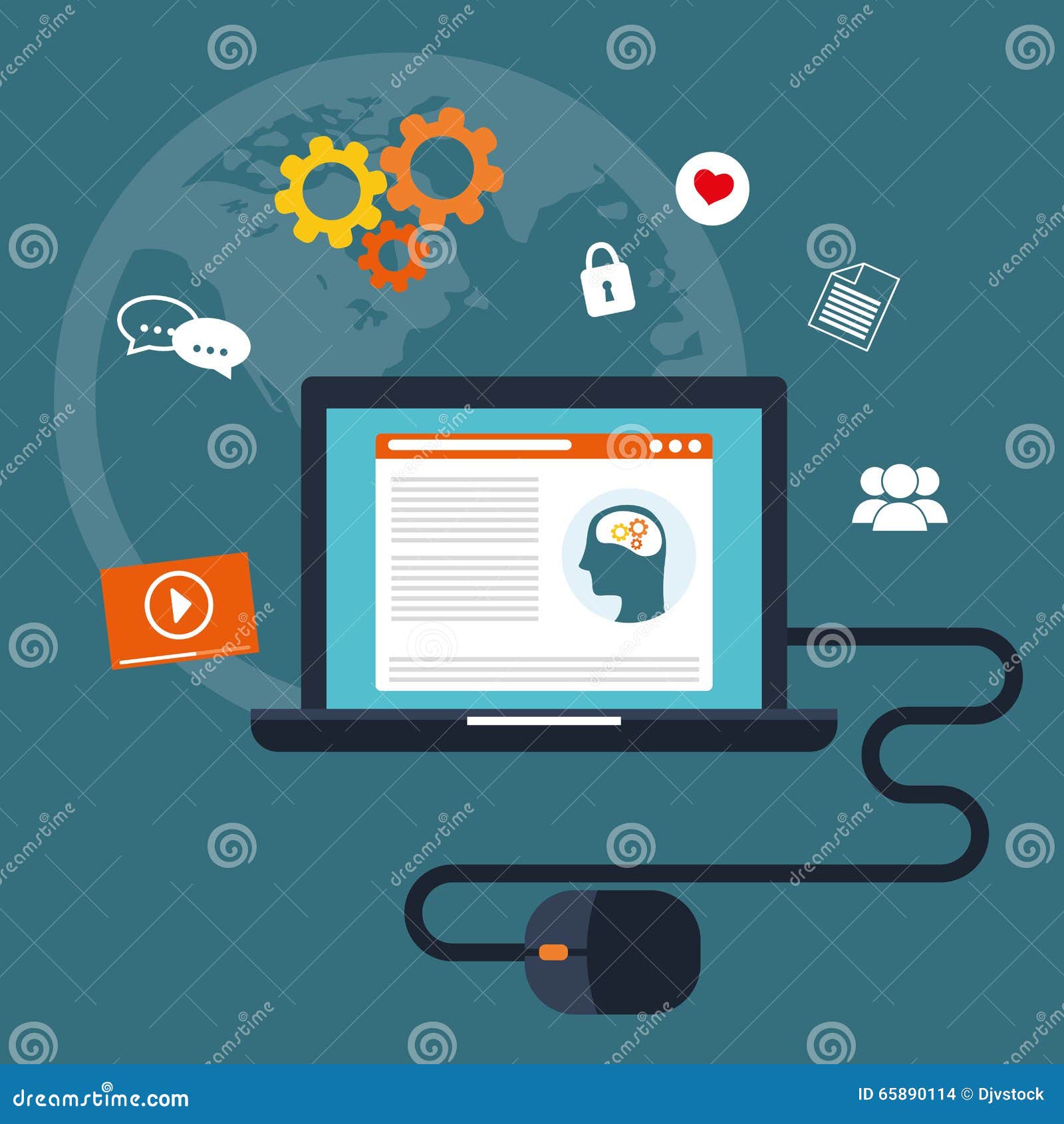 Blog And Technology Cartoon Vector | CartoonDealer.com #65890125