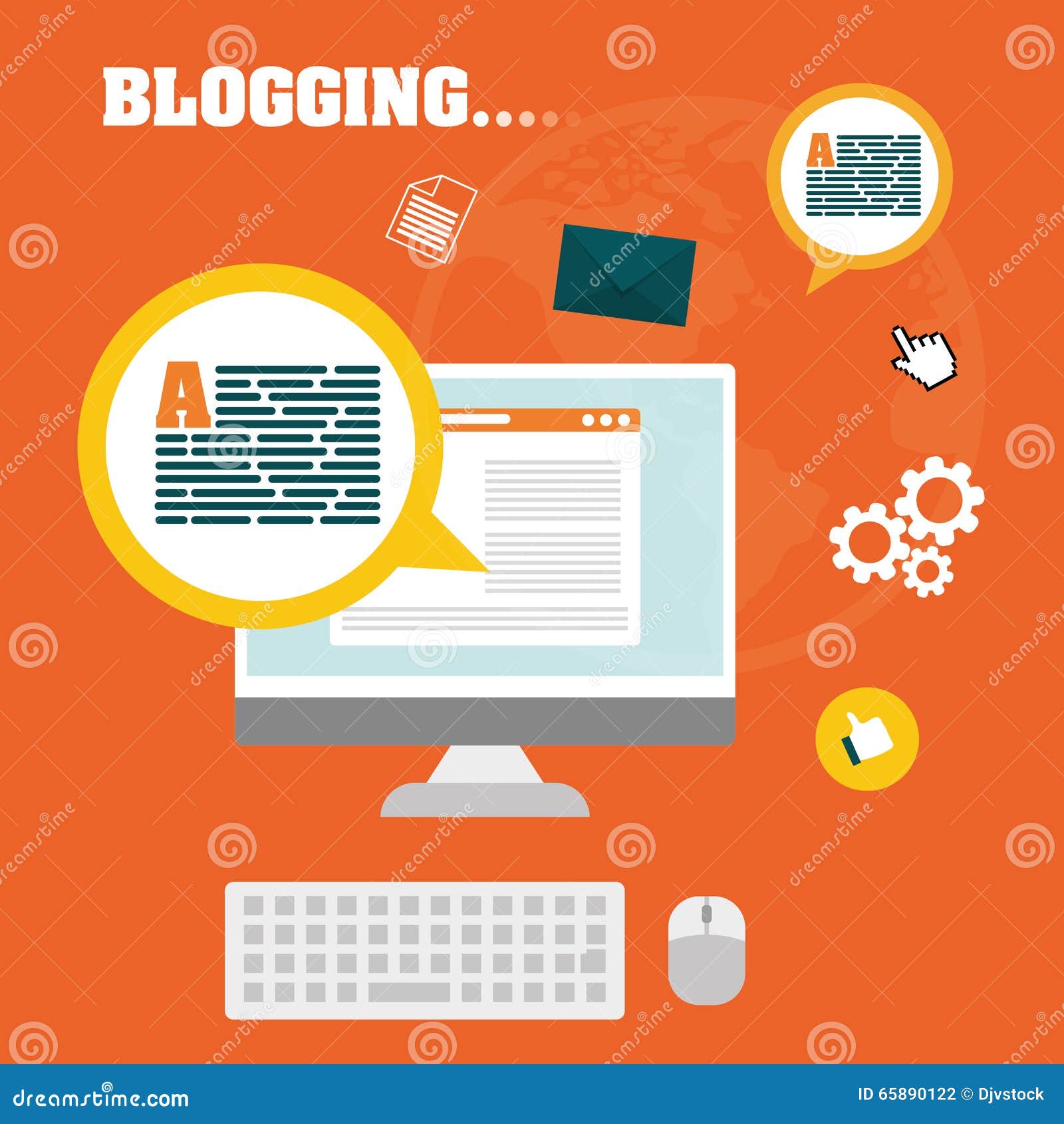 Blog and technology stock vector. Illustration of email - 65890122