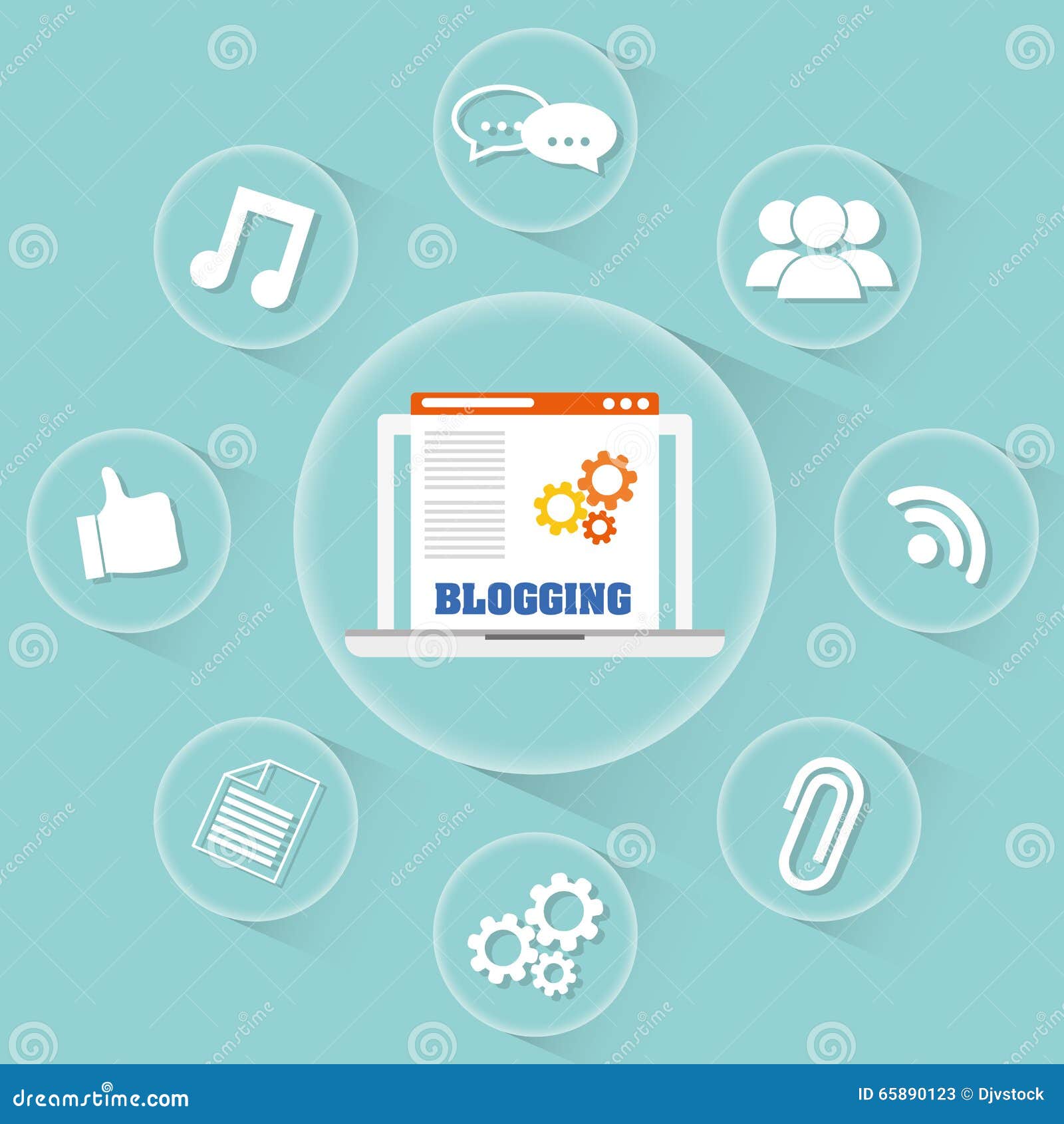 Blog and technology stock vector. Illustration of business - 65890123