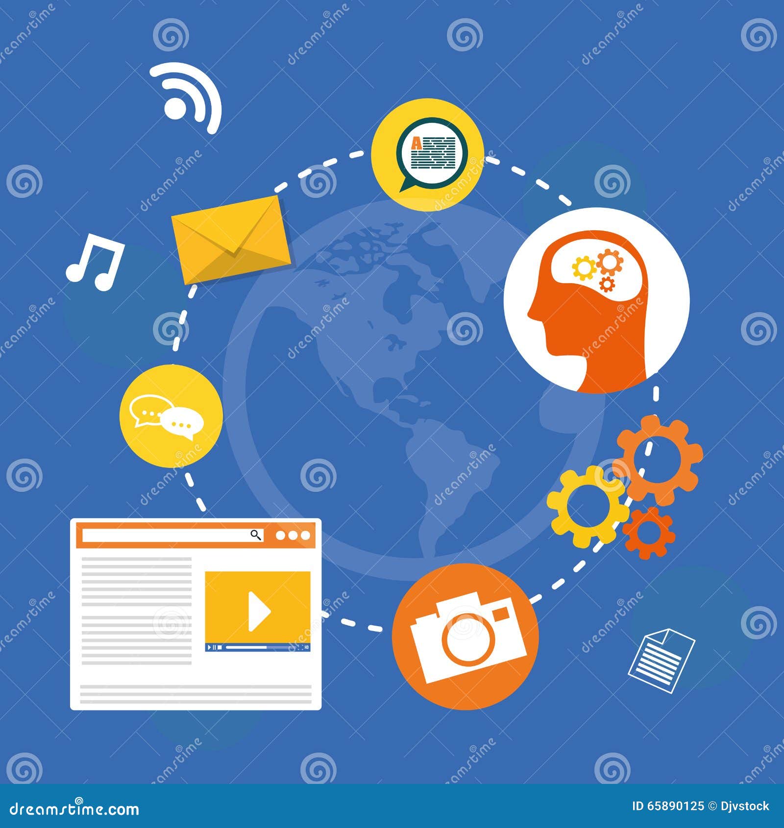 Blog And Technology Cartoon Vector | CartoonDealer.com #65890125