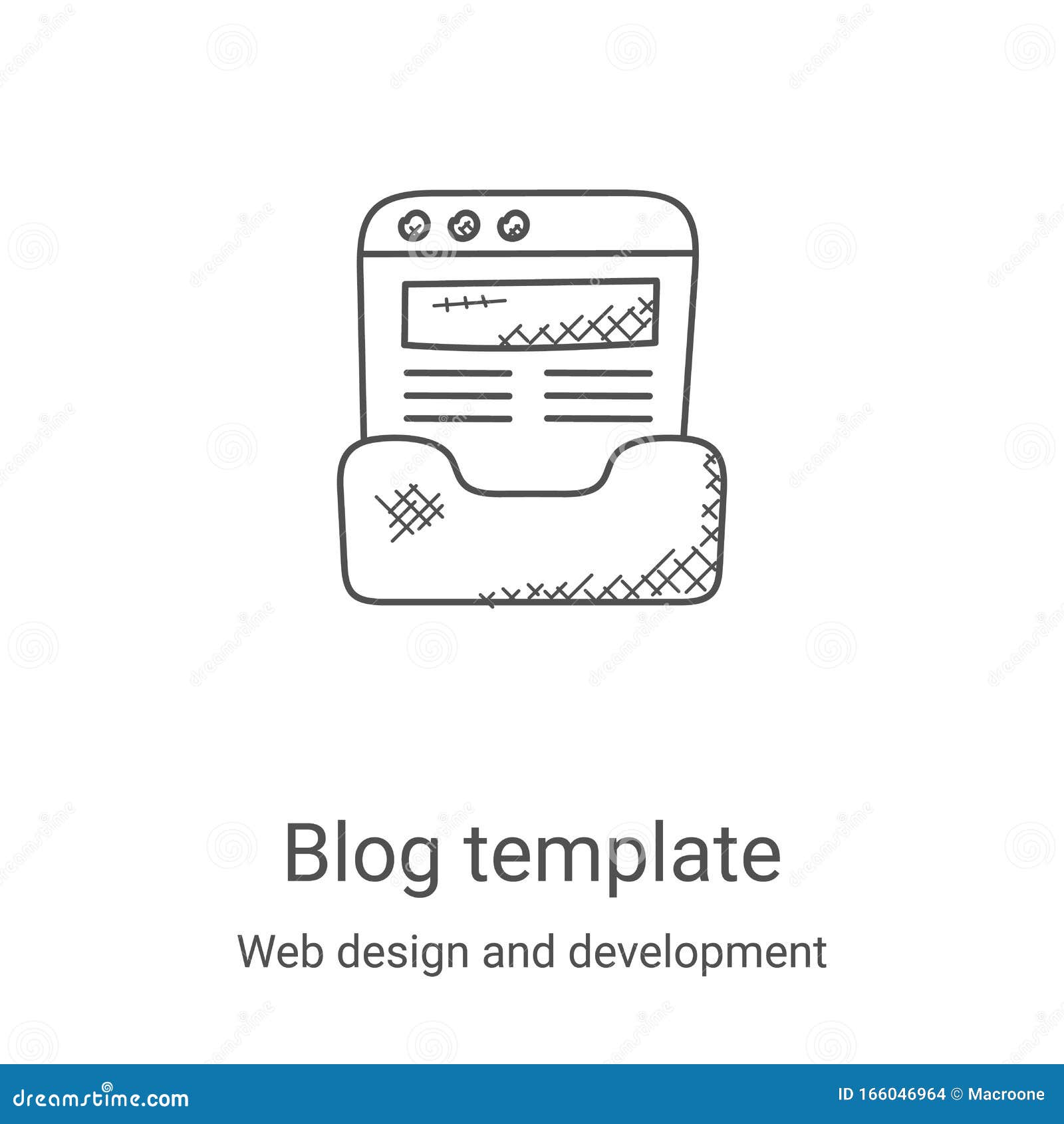 Blog Template Icon Vector from Web Design and Development Collection ...