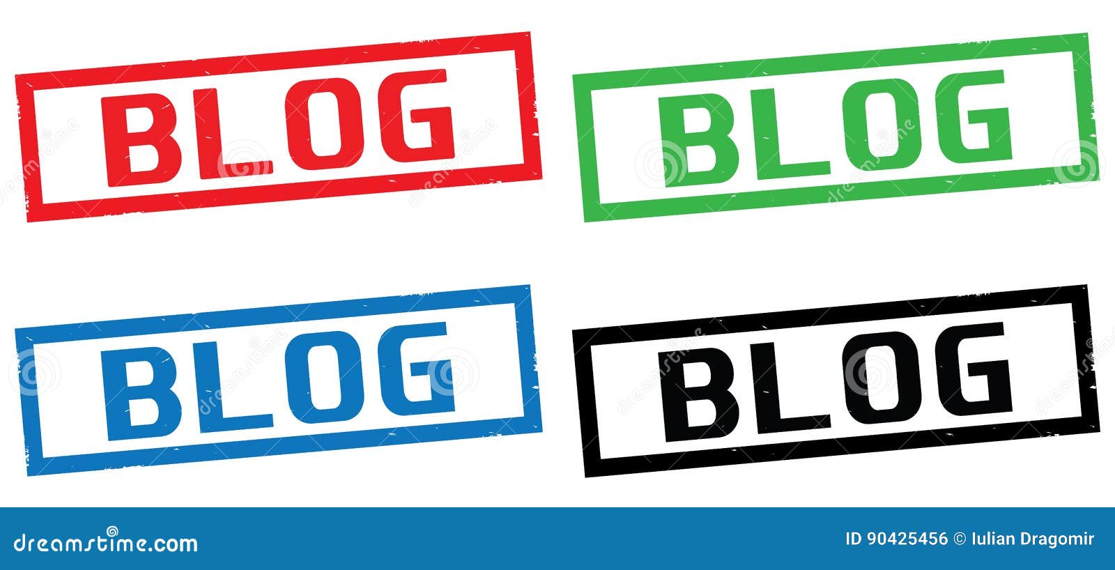 BLOG Text, on Rectangle Border Stamp Sign. Stock Illustration ...