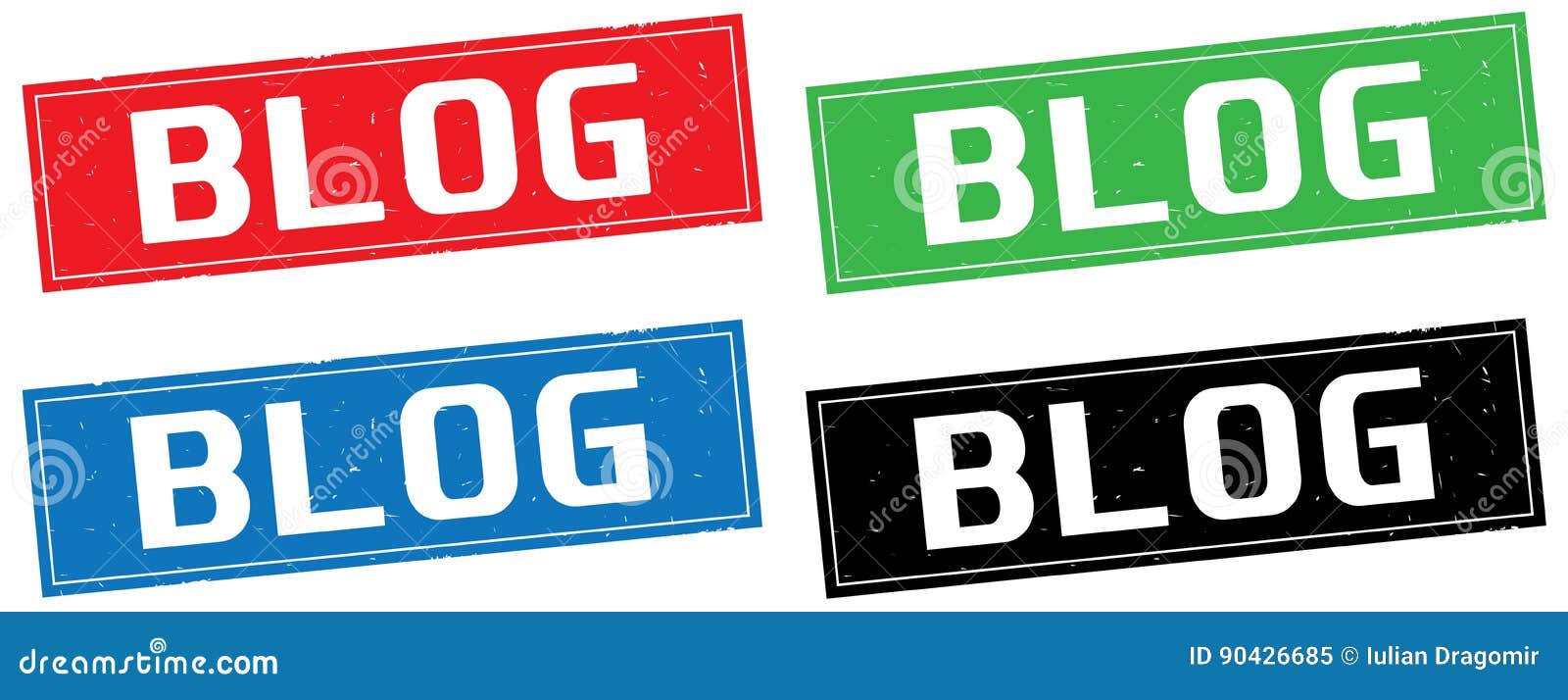 BLOG Text, on Rectangle Stamp Sign. Stock Illustration - Illustration ...