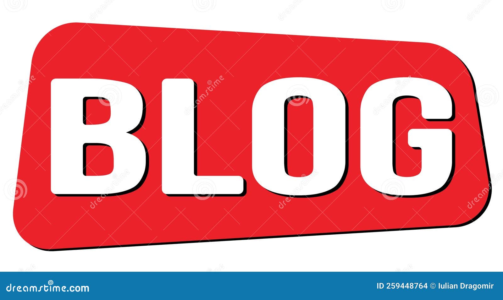 BLOG Text on Red Trapeze Stamp Sign Stock Illustration - Illustration ...