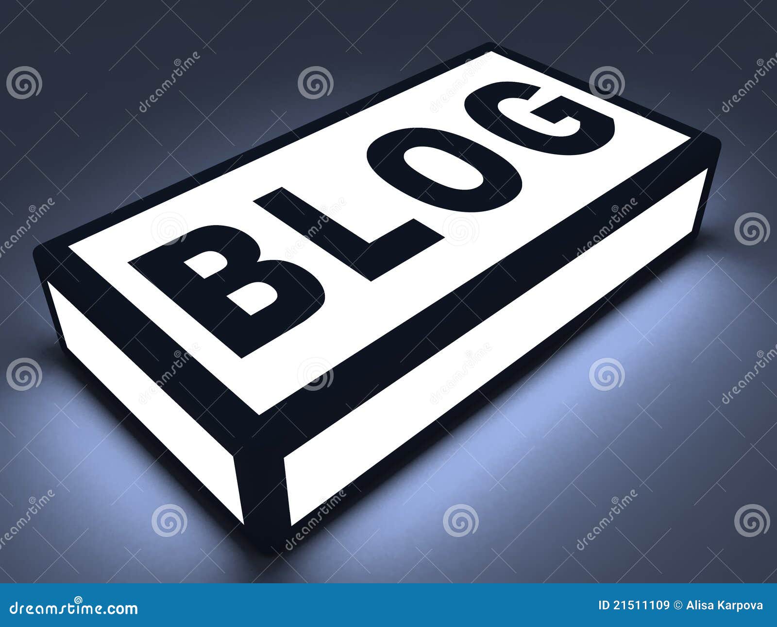 Blog text on shining block stock illustration. Illustration of network ...