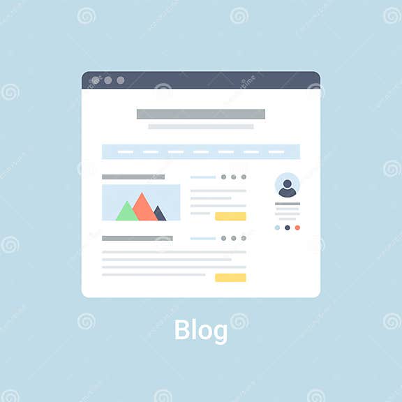 Blog Wireframe stock vector. Illustration of flat, sitemap - 57981427