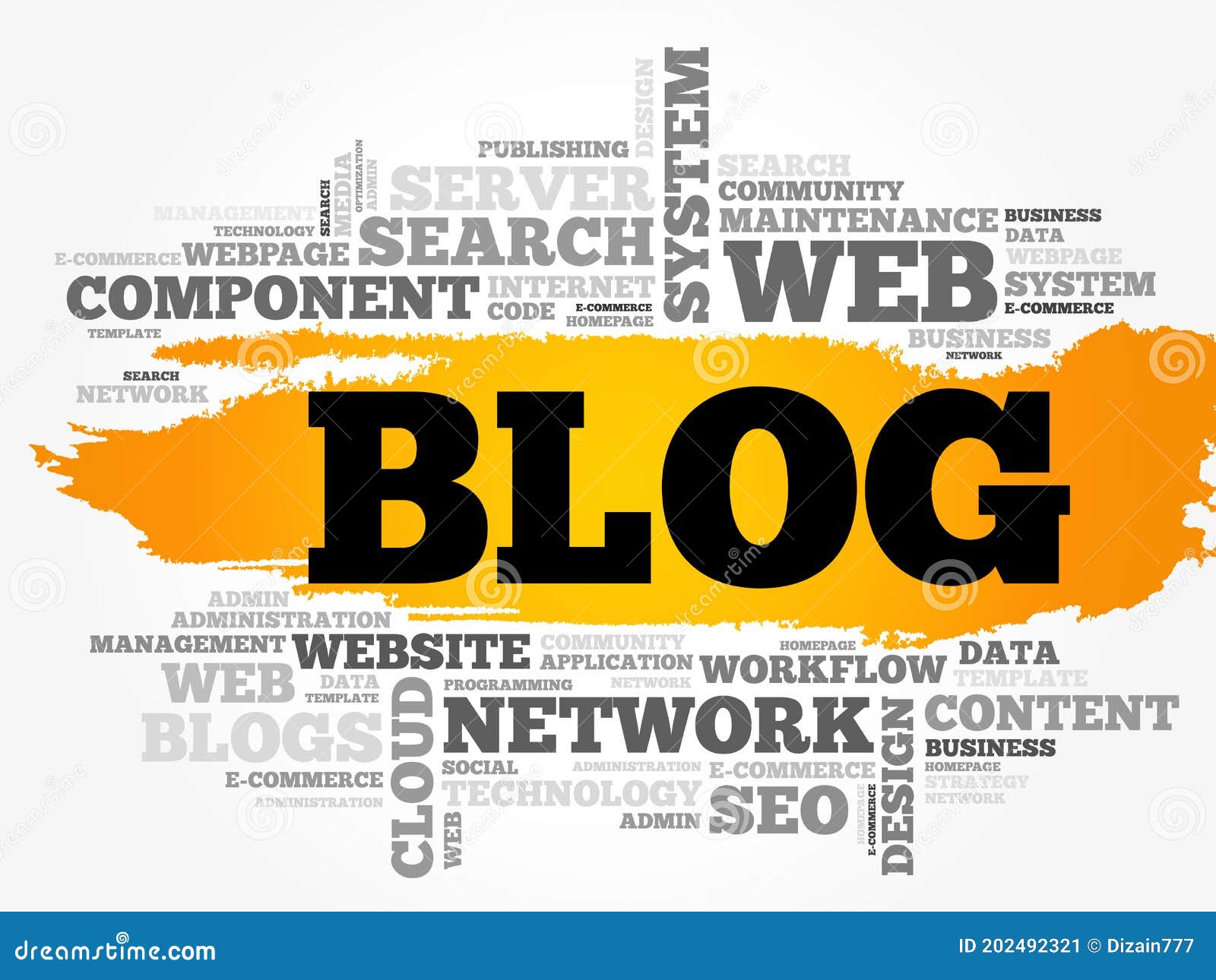 Blog word cloud stock illustration. Illustration of podcasts - 202492321