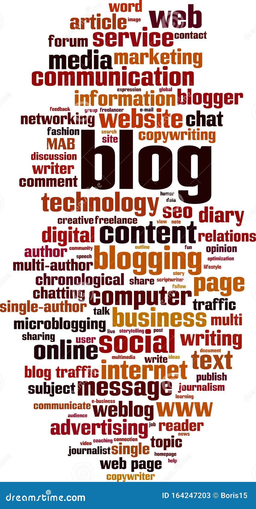 Blog word cloud stock vector. Illustration of comment - 164247203