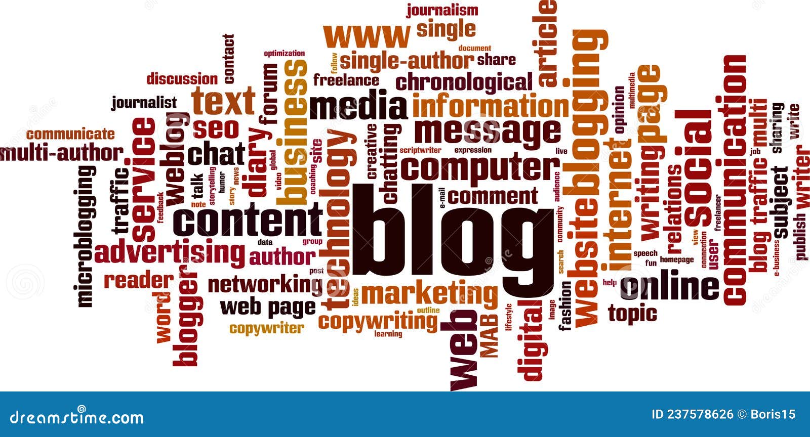 Blog word cloud stock vector. Illustration of microblogging - 237578626