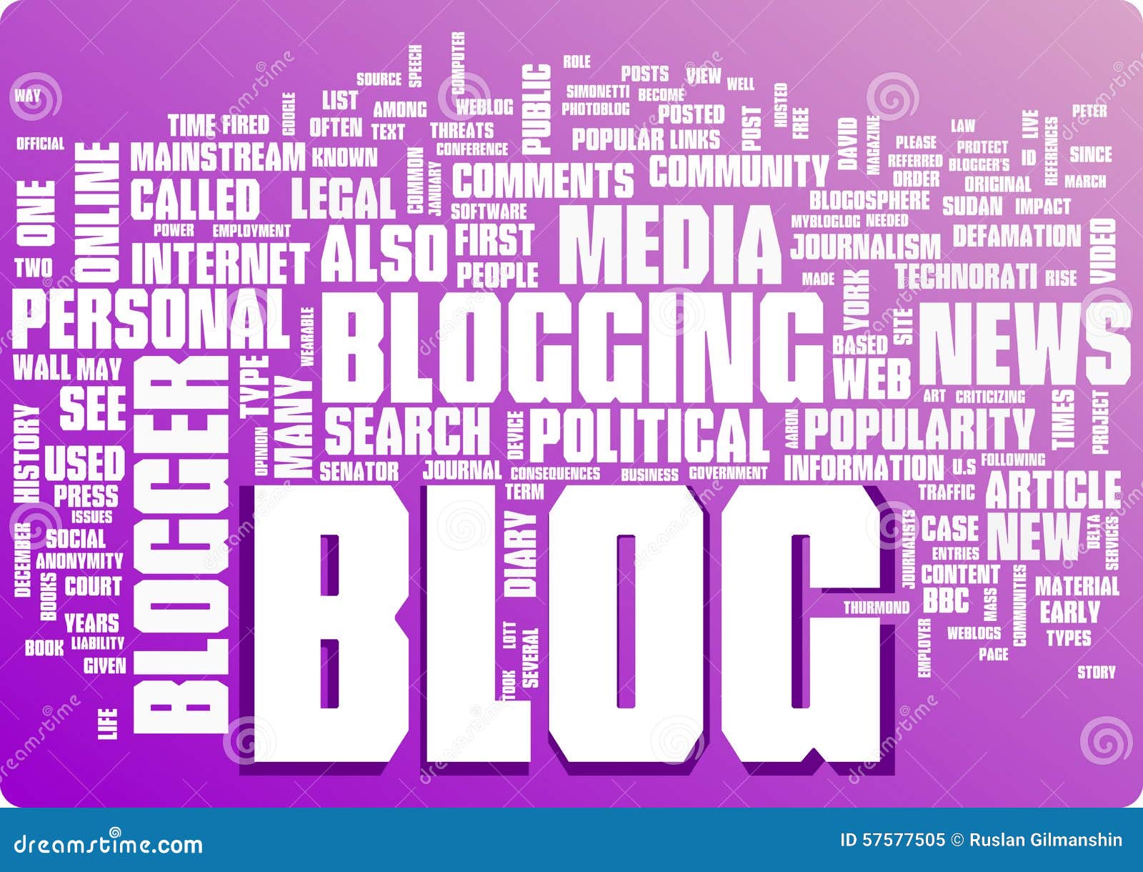 Blog Word Cloud Illustration. Graphic Tag Collection Stock Vector ...