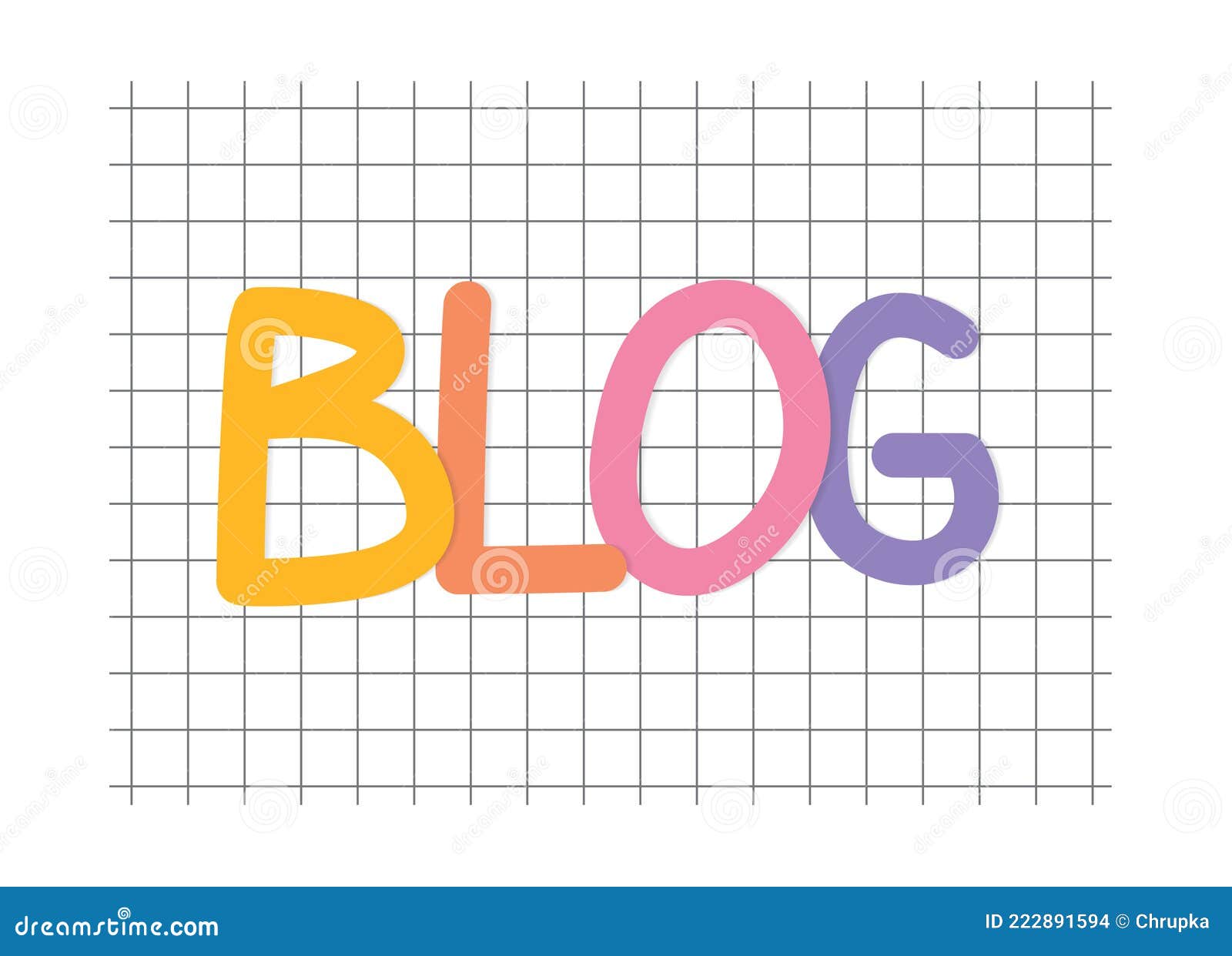 Blog Word Written on Checkered Paper Stock Vector - Illustration of ...