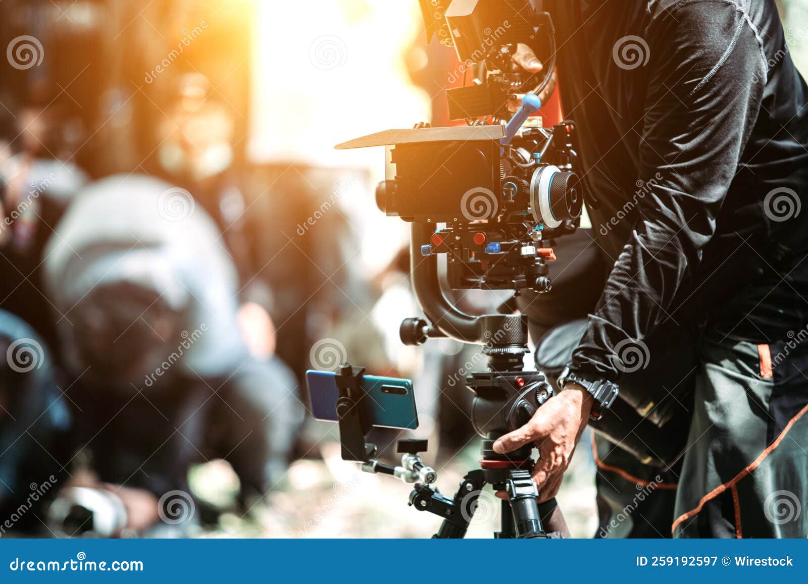 Blogger or Content Creator Cameraman Operating Camera Shooting C Stock ...