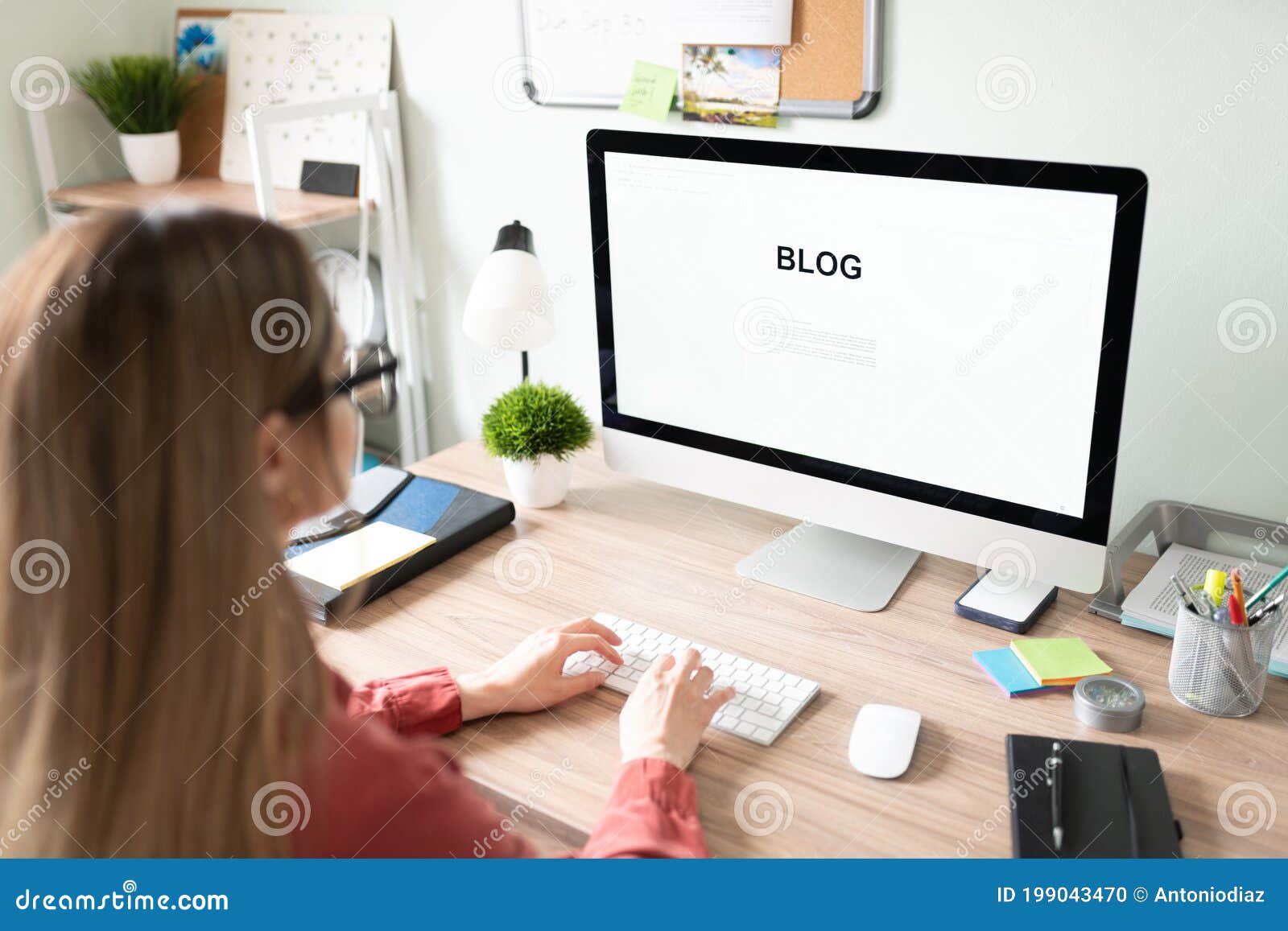 Blogger and Content Writer at Work Stock Photo - Image of glasses ...
